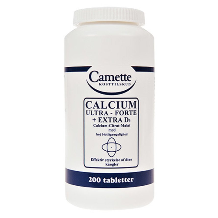 Køb Calcium ultra forte + ekstra D3 200 tabl. fra Camette - Matas