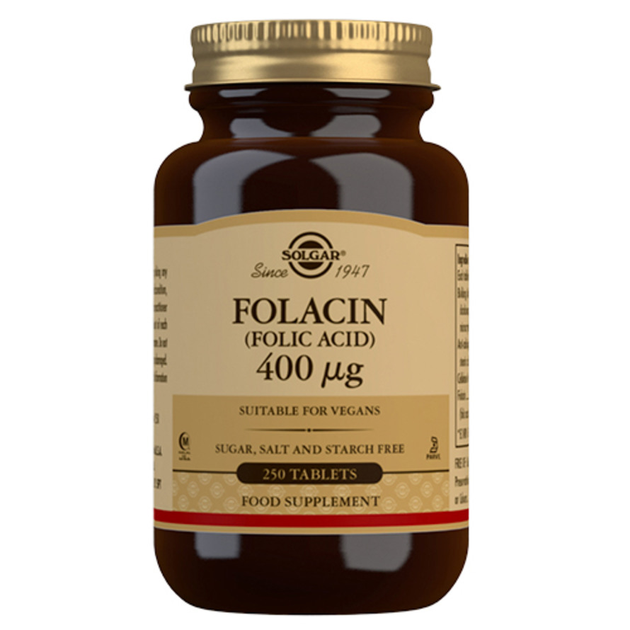 Køb Folsyre 400 mcg (Folacin) 250 tabl. fra Solgar - Matas