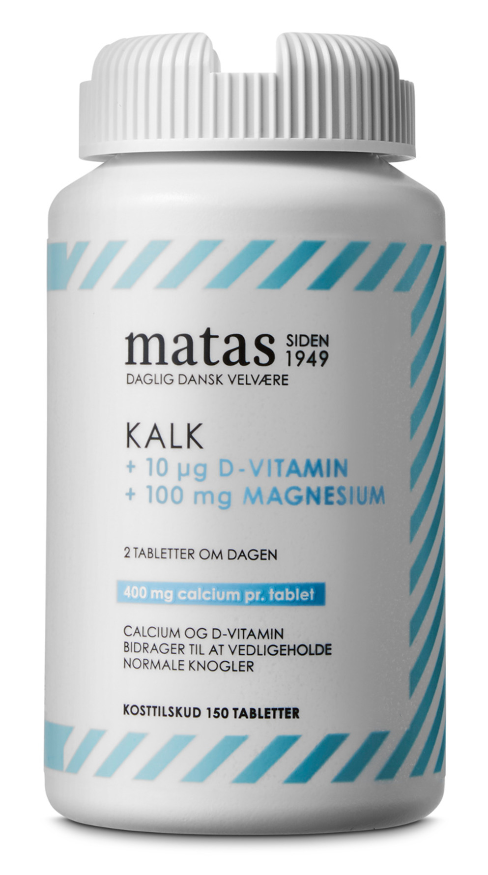 Køb Matas Striber Kalk 400 mg+D3 10 mcg+Magnesium 100 mg 150 tabl - Matas