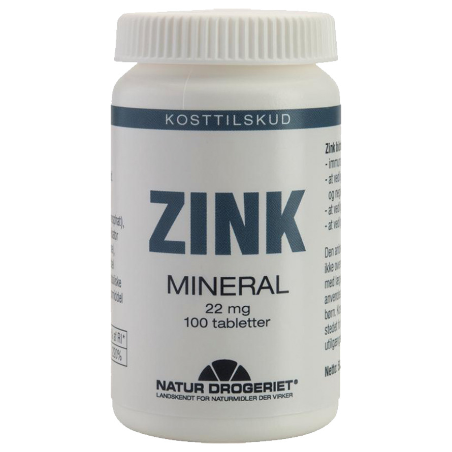Køb Zink 22 mg 100 tabl. fra Natur Drogeriet - Matas