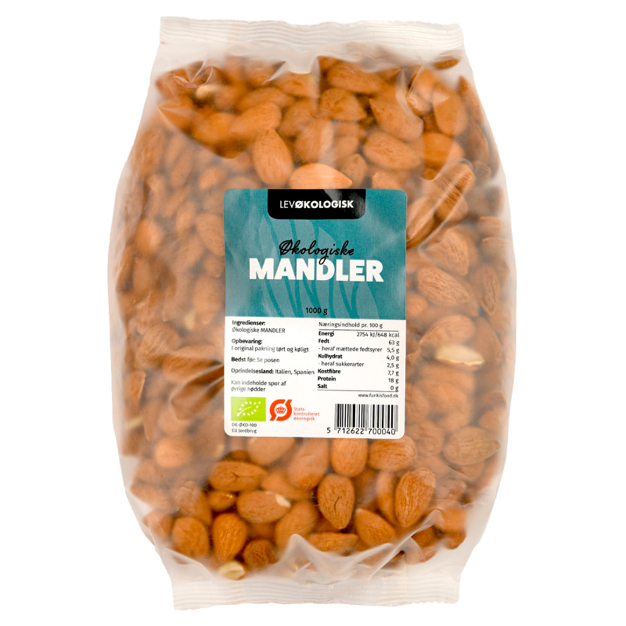 Køb Mandler 1 kg fra Lev Økologisk - Matas