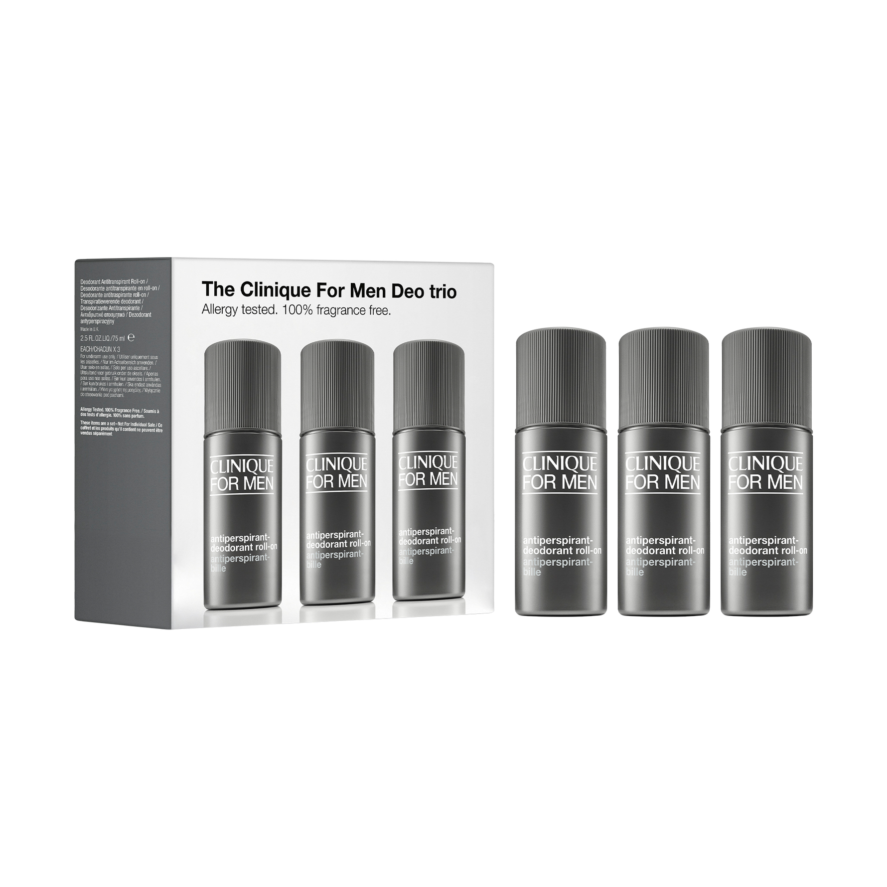 Køb Set Deo Trio For Men 3 x 75ml fra Clinique - Matas