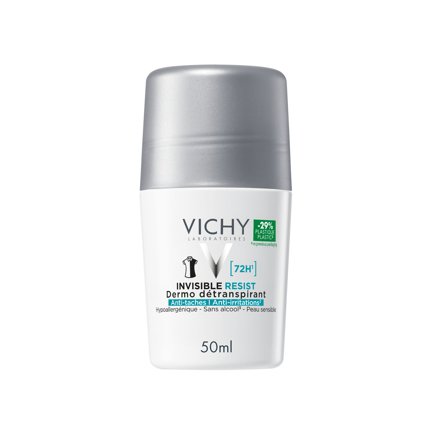 Køb Invisible Protect 72H Anti-Stain Roll-On 50 ml fra Vichy - Matas