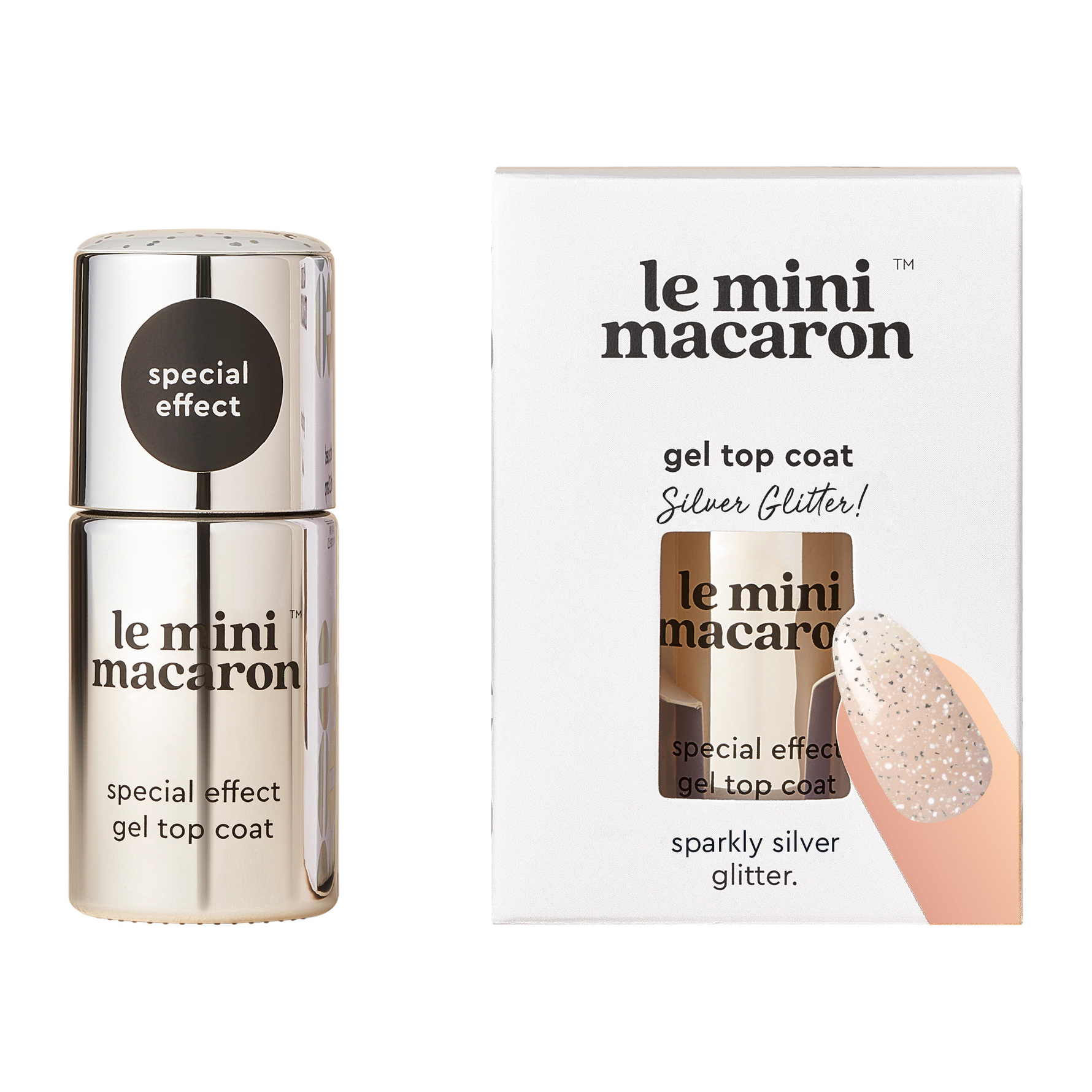 Køb Silver Glitter Gel Top Coat 8,5 ml fra Le mini macaron - Matas