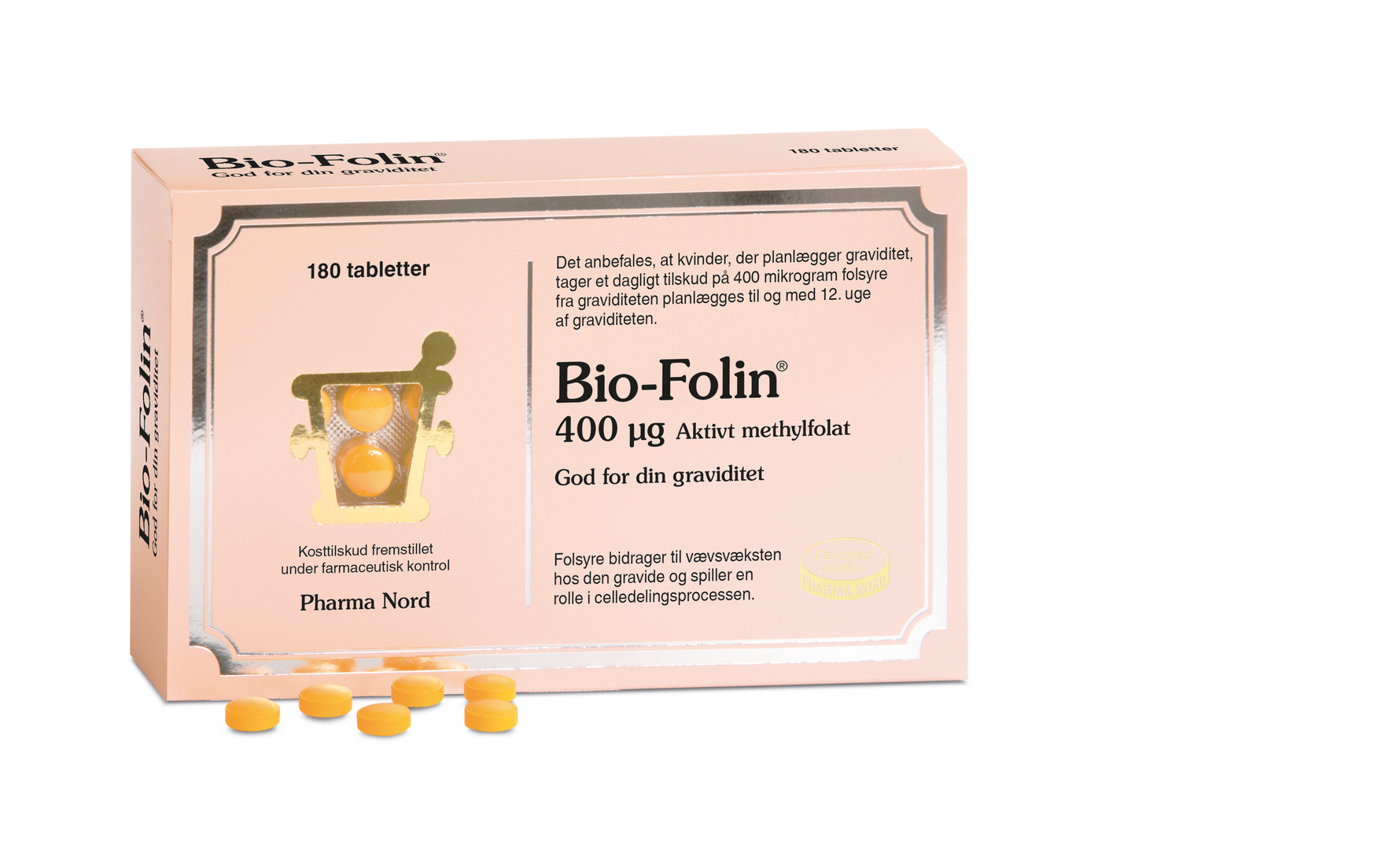 Køb Bio Folin 400 mcg 180 tabl. fra Pharma Nord - Matas