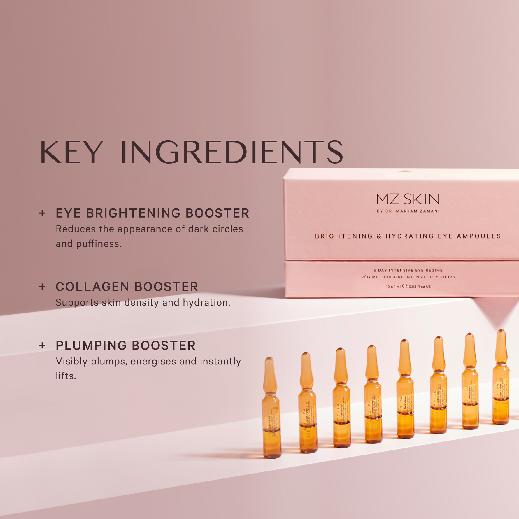 Køb Brightening & Hydrating Eye Ampoules 10 stk fra MZ SKIN - Matas
