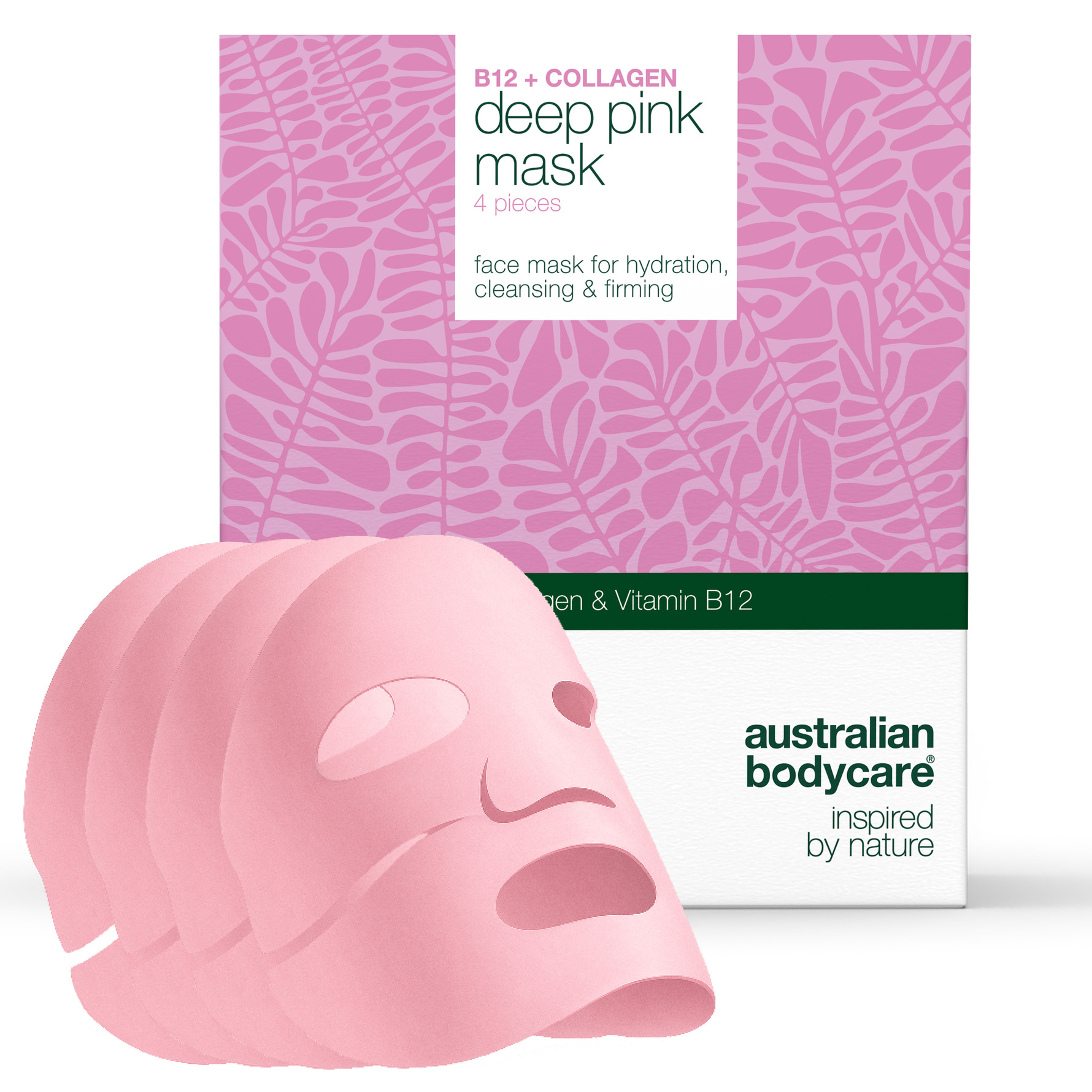 Køb Collagen & Vitamin B12 Pink Mask 4 Masker fra Australian Bodycare ...