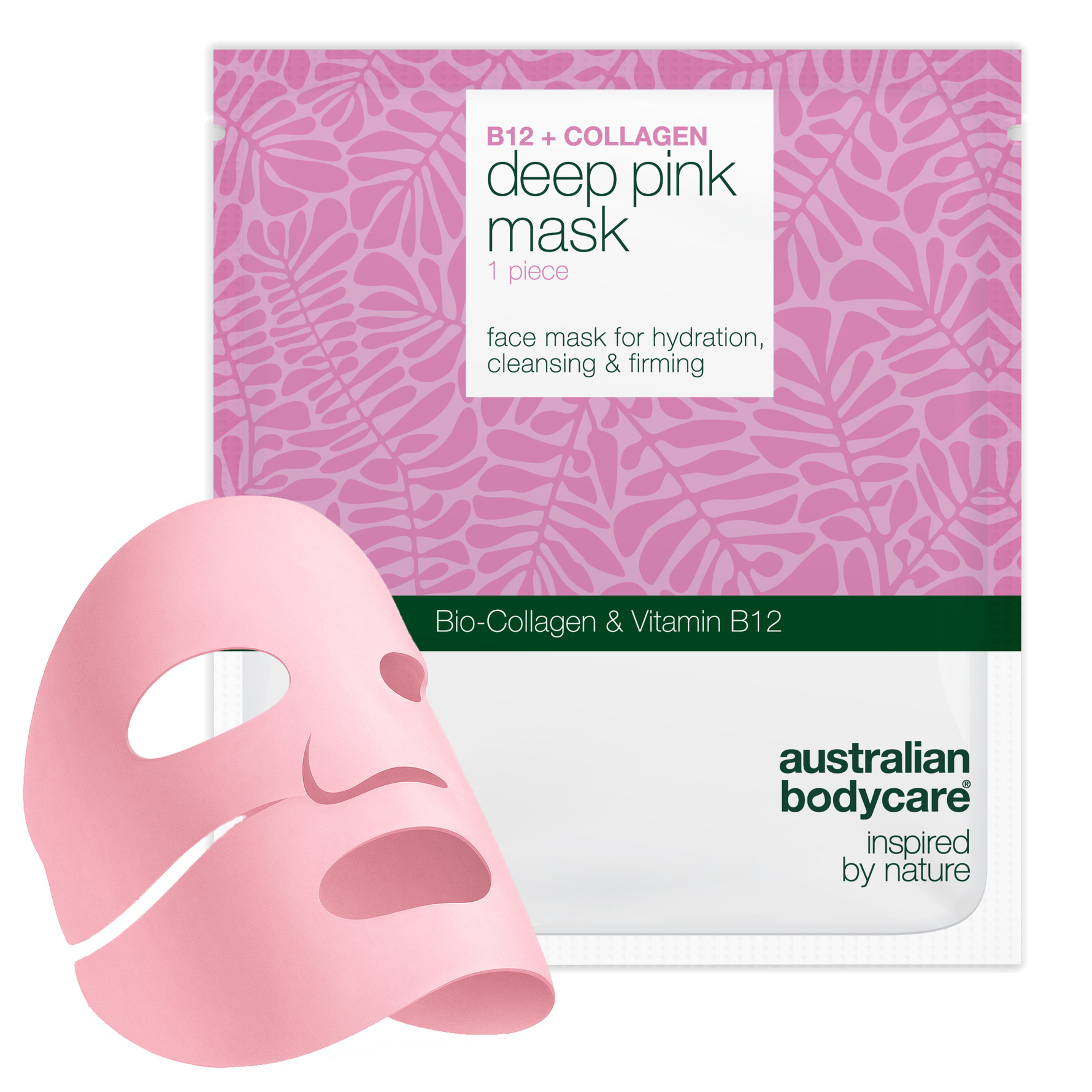 Køb Collagen & Vitamin B12 Pink Mask 1 pcs fra Australian Bodycare - Matas
