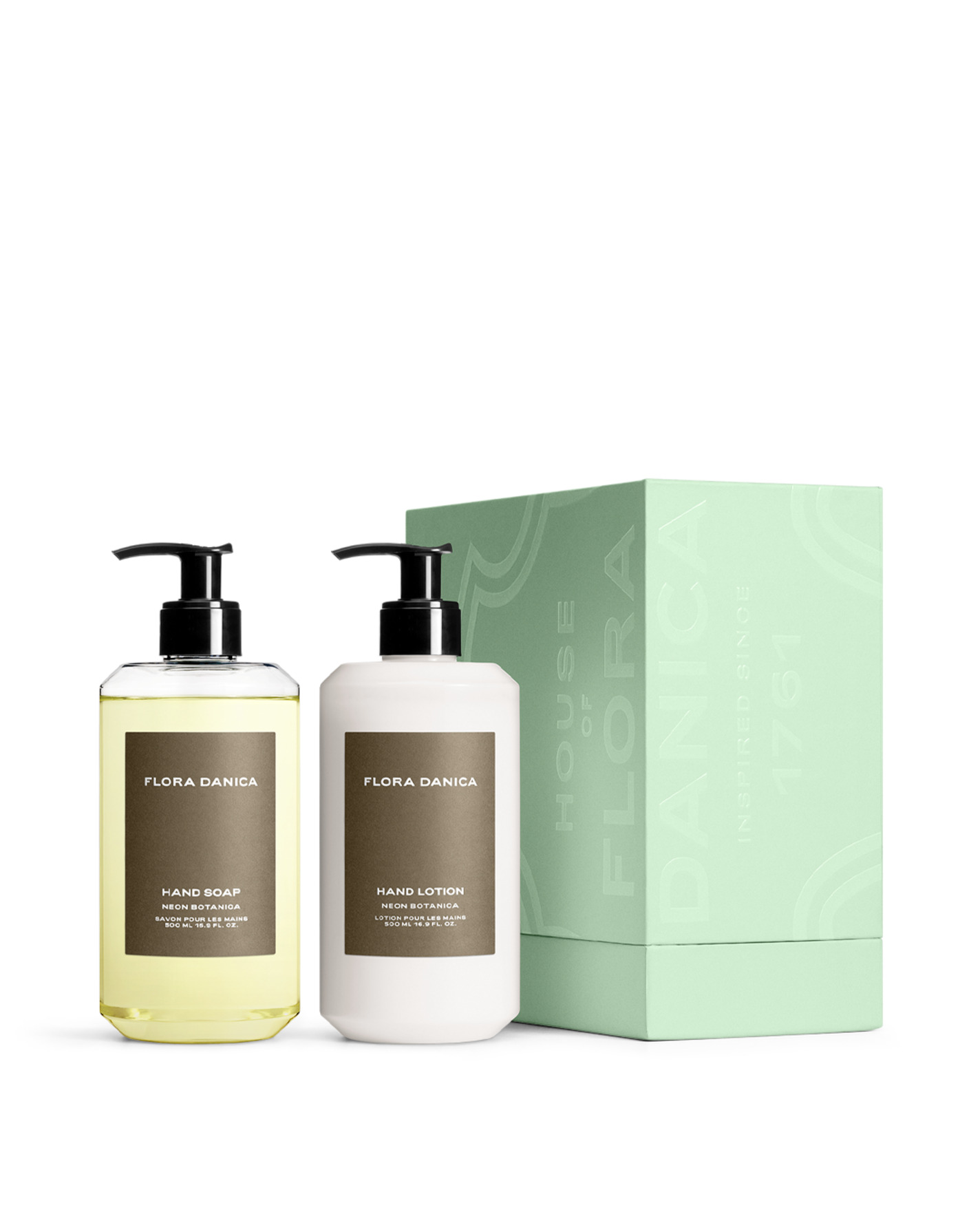 Køb Neon Botanica Hand Soap and Hand Lotion Gavesæt fra Flora Danica ...