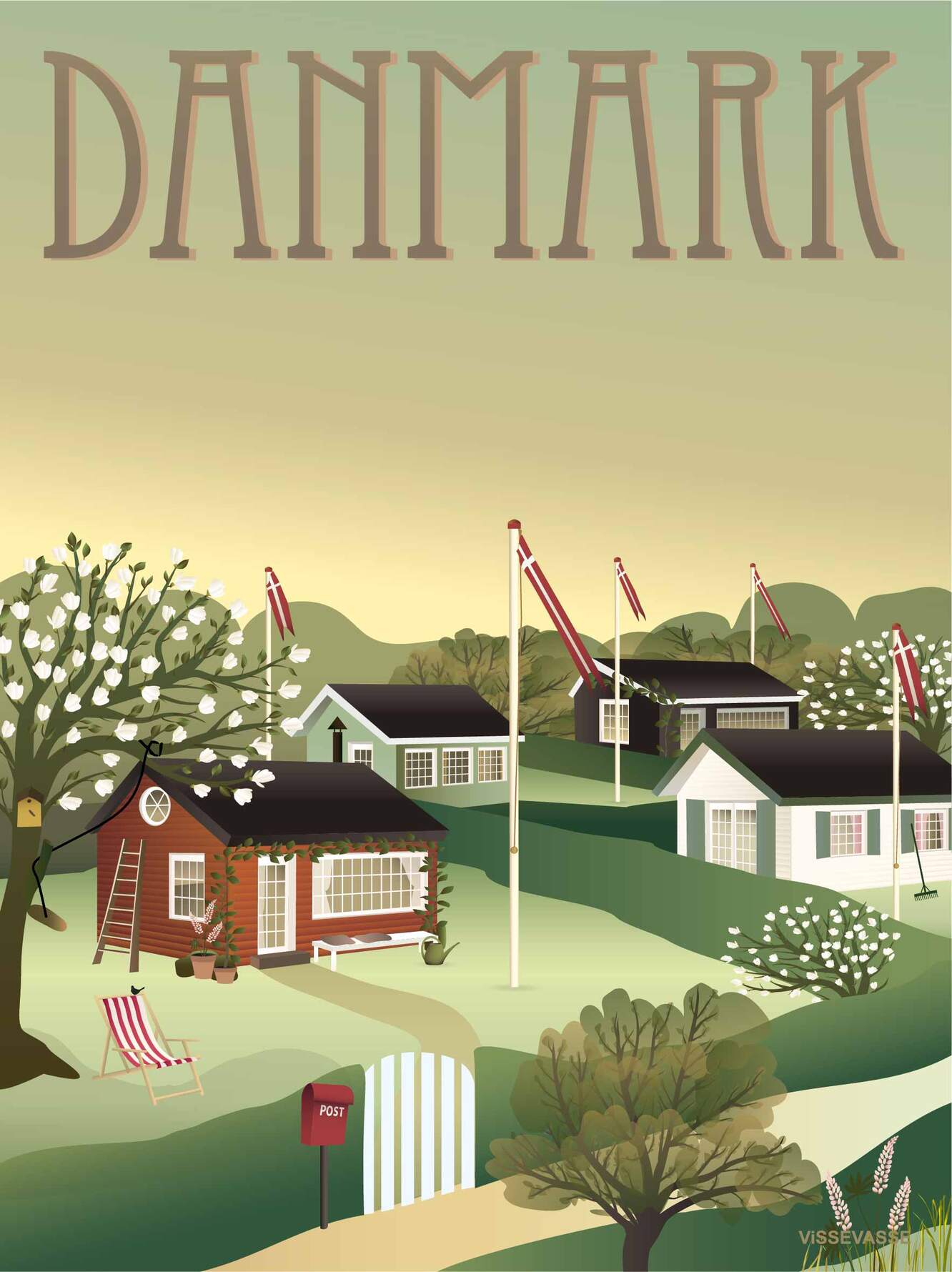 Køb Plakat 'Danmark Kolonihaverne' 30 x 40 cm fra ViSSEVASSE - Matas