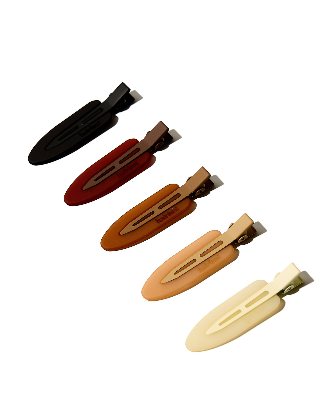 Køb Creaseless Hair Clips 5 Pak Coffee fra Hairlust - Matas