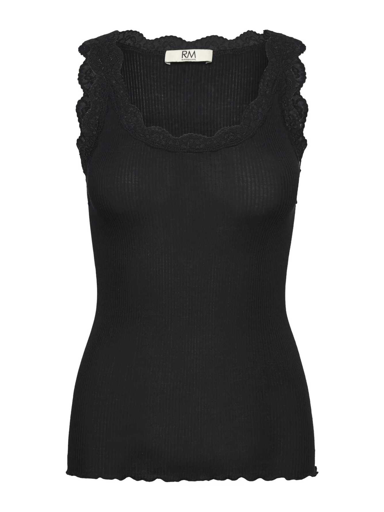 Køb Regular U-neck Top Black M fra Rosemunde - Matas