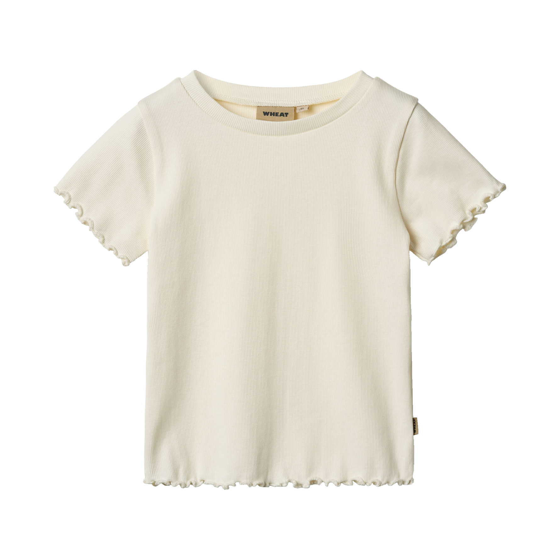 Køb Rib T-Shirt Short Sleeve Alicia Ivory Str 104/4 år fra WHEAT - Matas