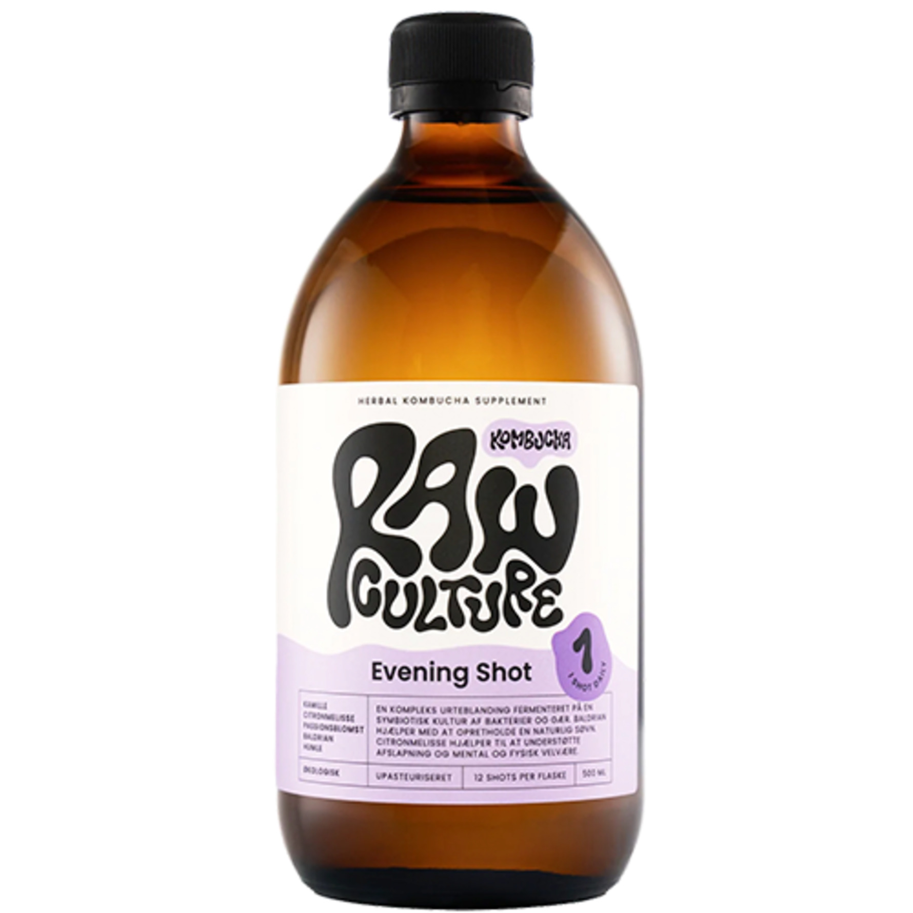 Køb Evening Kombucha Shot Ø 500 ml fra Raw Culture - Matas