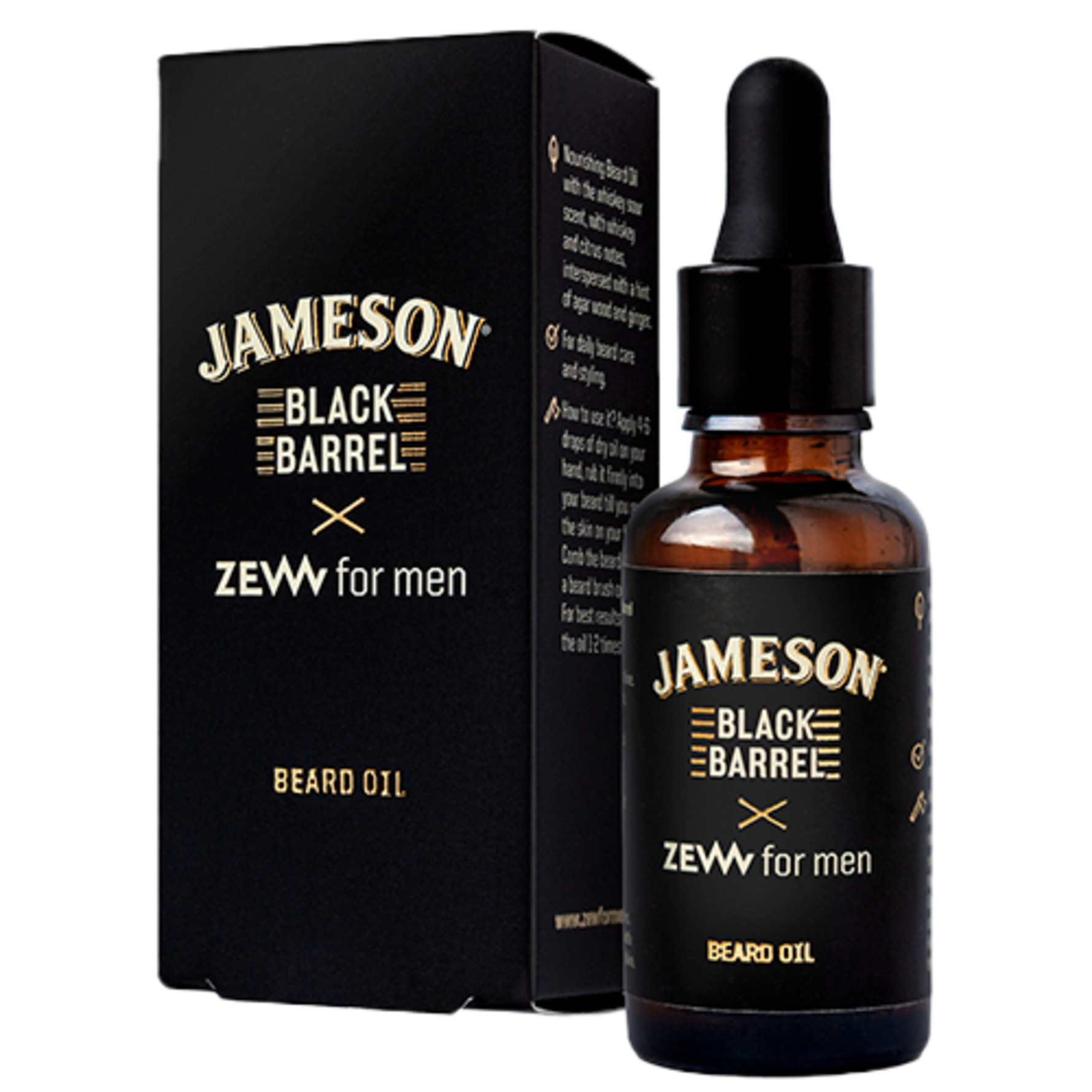 Køb Beard Oil Jameson Black Barrel 30 ml fra Zew for Men - Matas