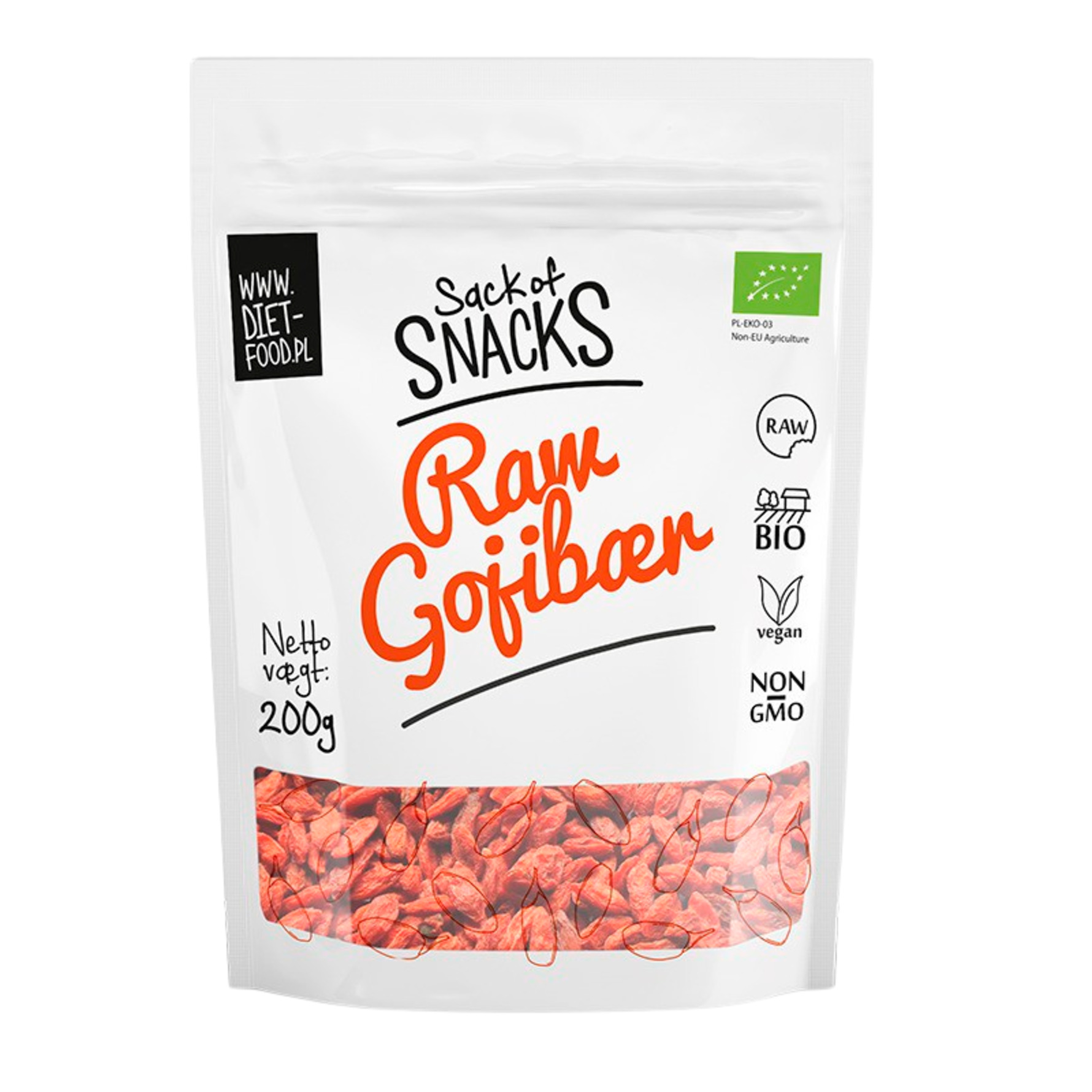 Køb Goji Bær Raw Ø 200 g fra Diet Food - Matas