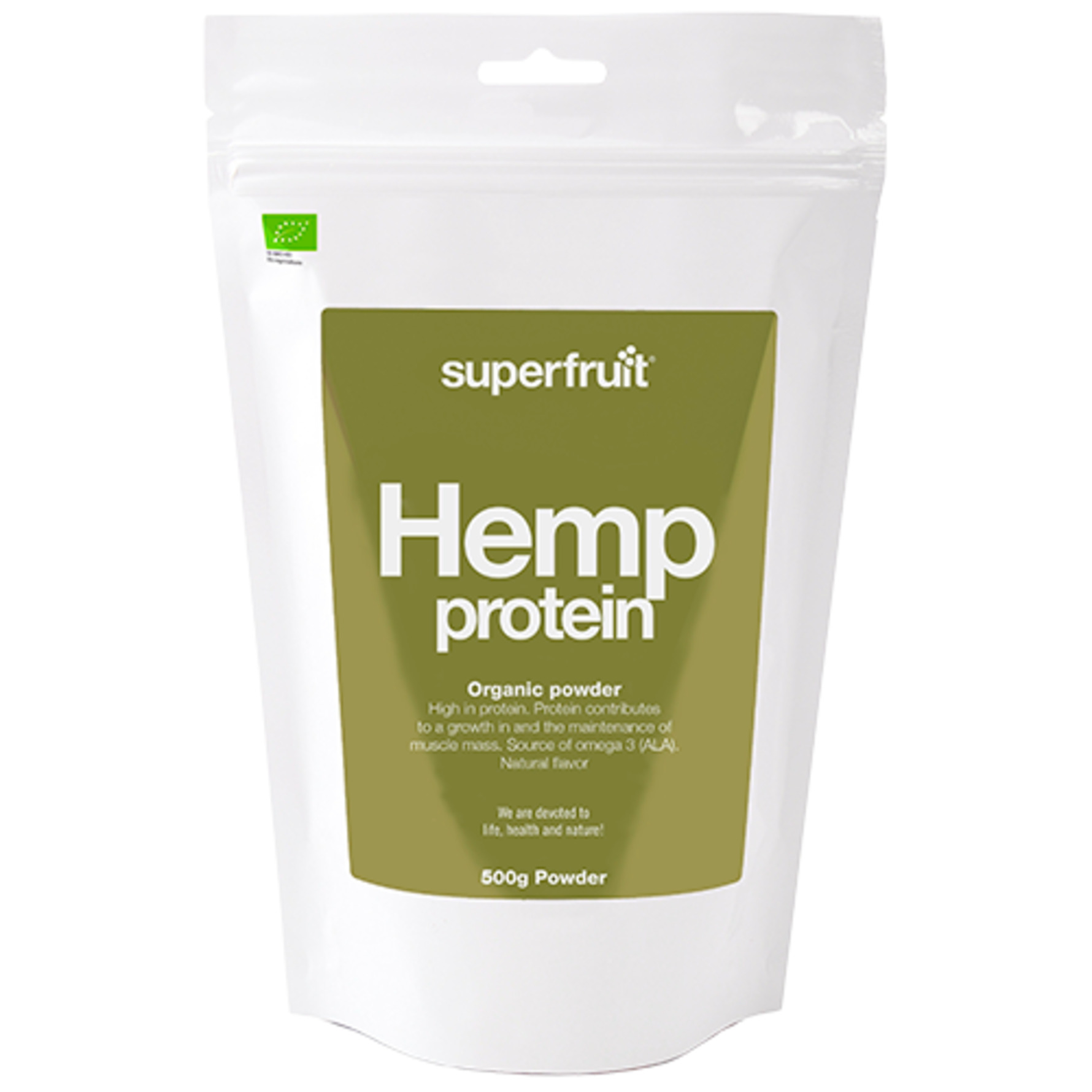 Køb Hamp proteinpulver 500 g fra Superfruit - Matas