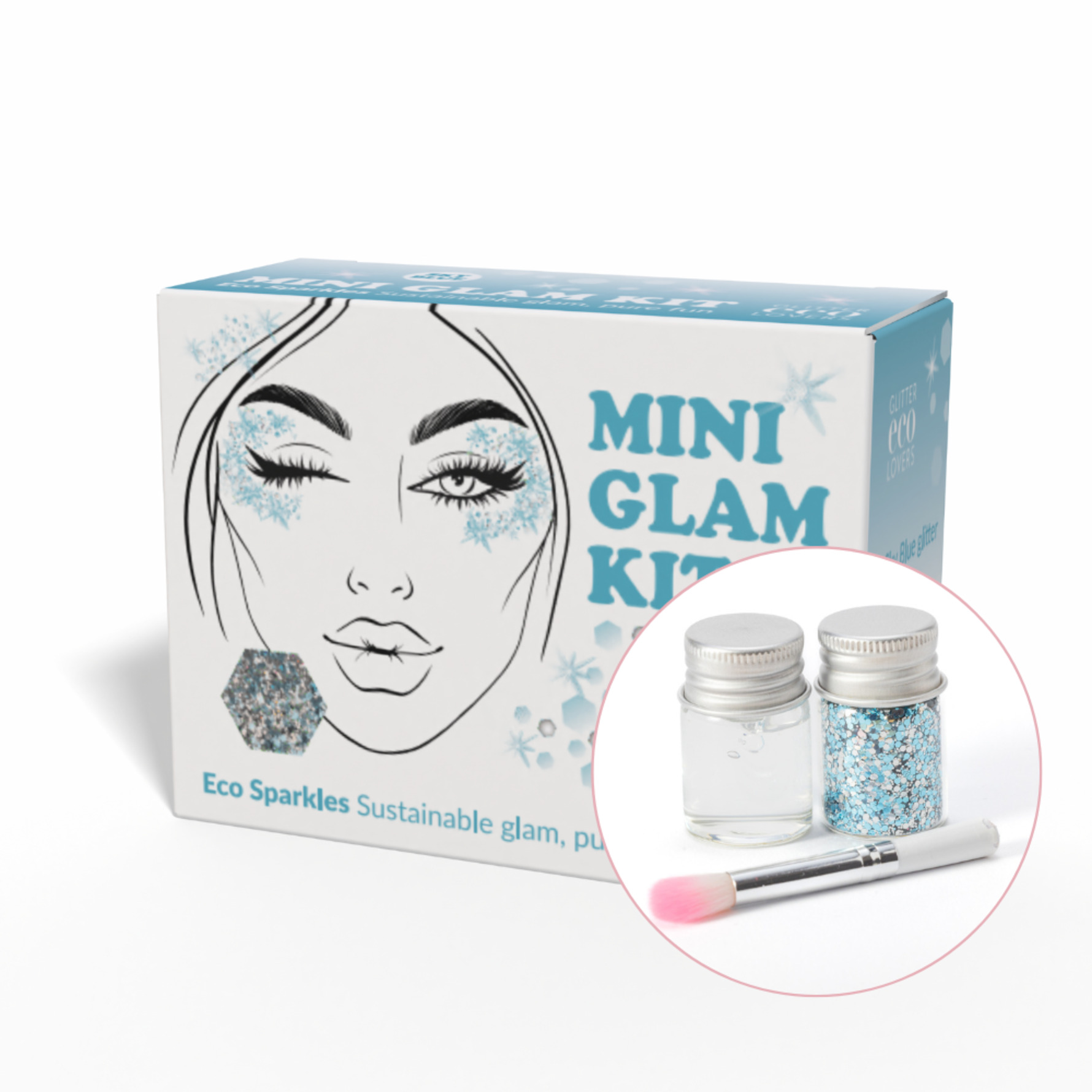 Køb Mini Glam Kit Sky Blue fra Glitter Eco Lovers - Matas