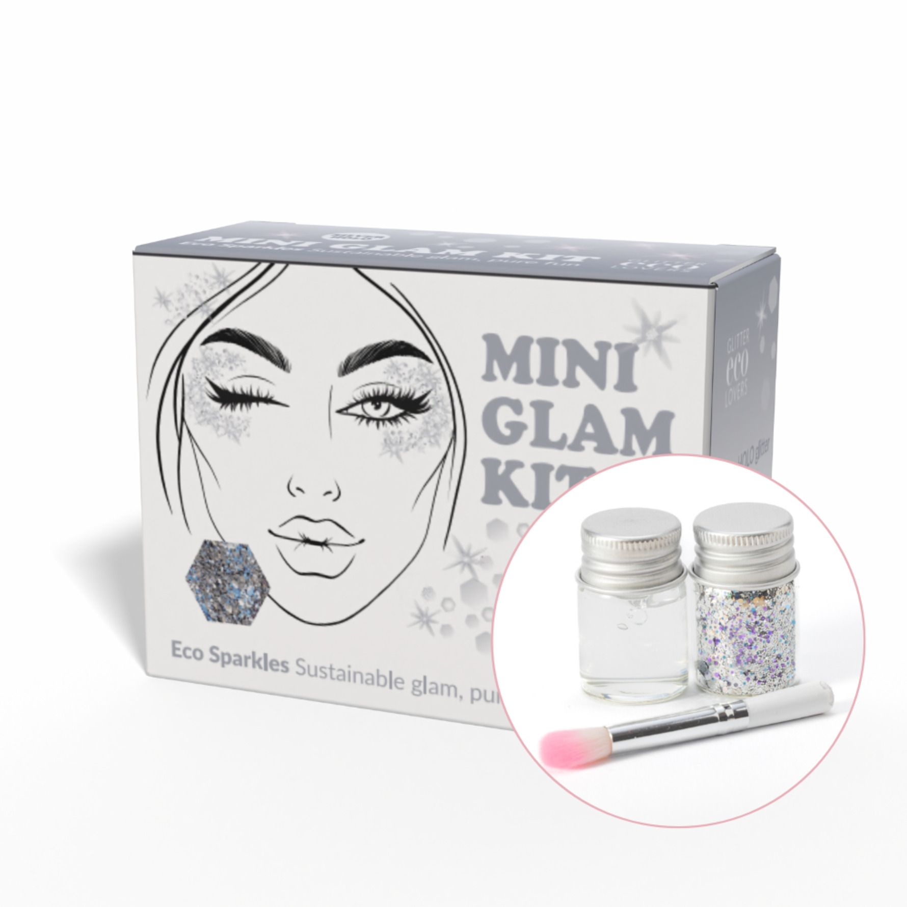 Køb Mini Glam Kit Silver Holo fra Glitter Eco Lovers - Matas