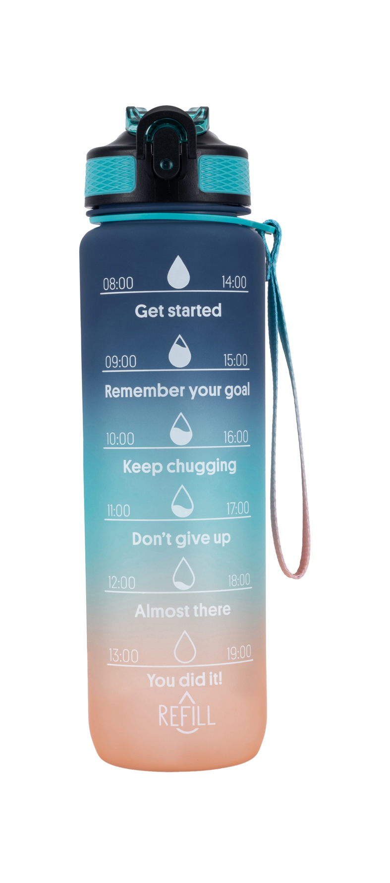 Køb Motivations Vandflaske 900 ml Faded Peach/Blue fra Elevate - Matas