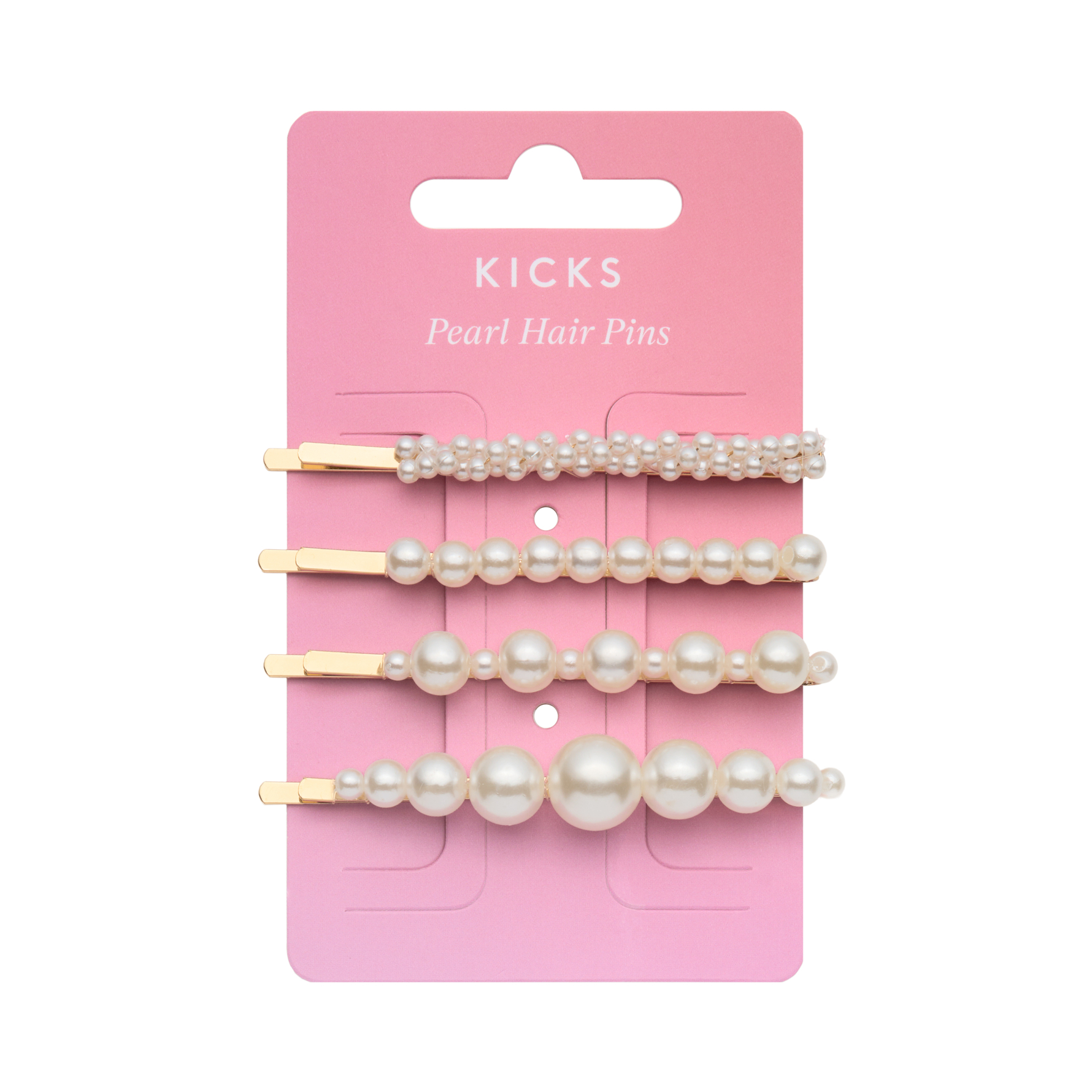 Pearl Hair Pins 4 pcs White - KICKS Beauty - KICKS