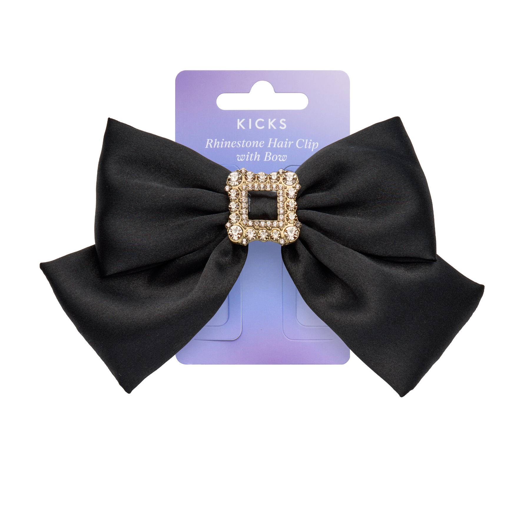 Köp Rhinestone Hair Clip With Bow Black - KICKS Beauty - KICKS