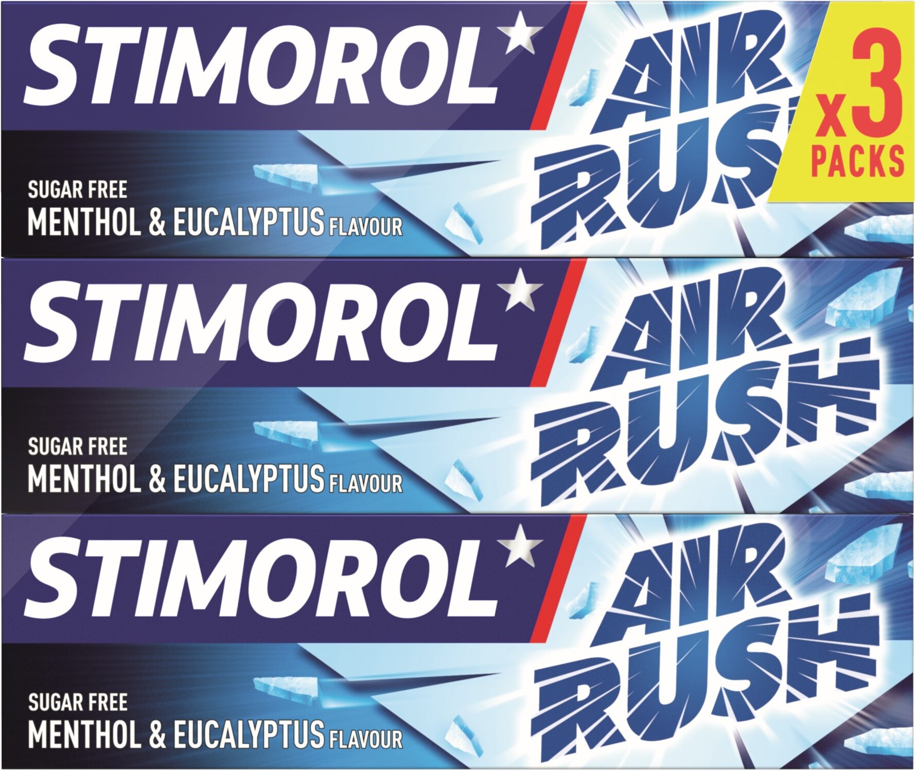 Køb Tyggegummi Air Rush Menthol Eucalyptus 3 x 42 g fra Stimorol - Matas