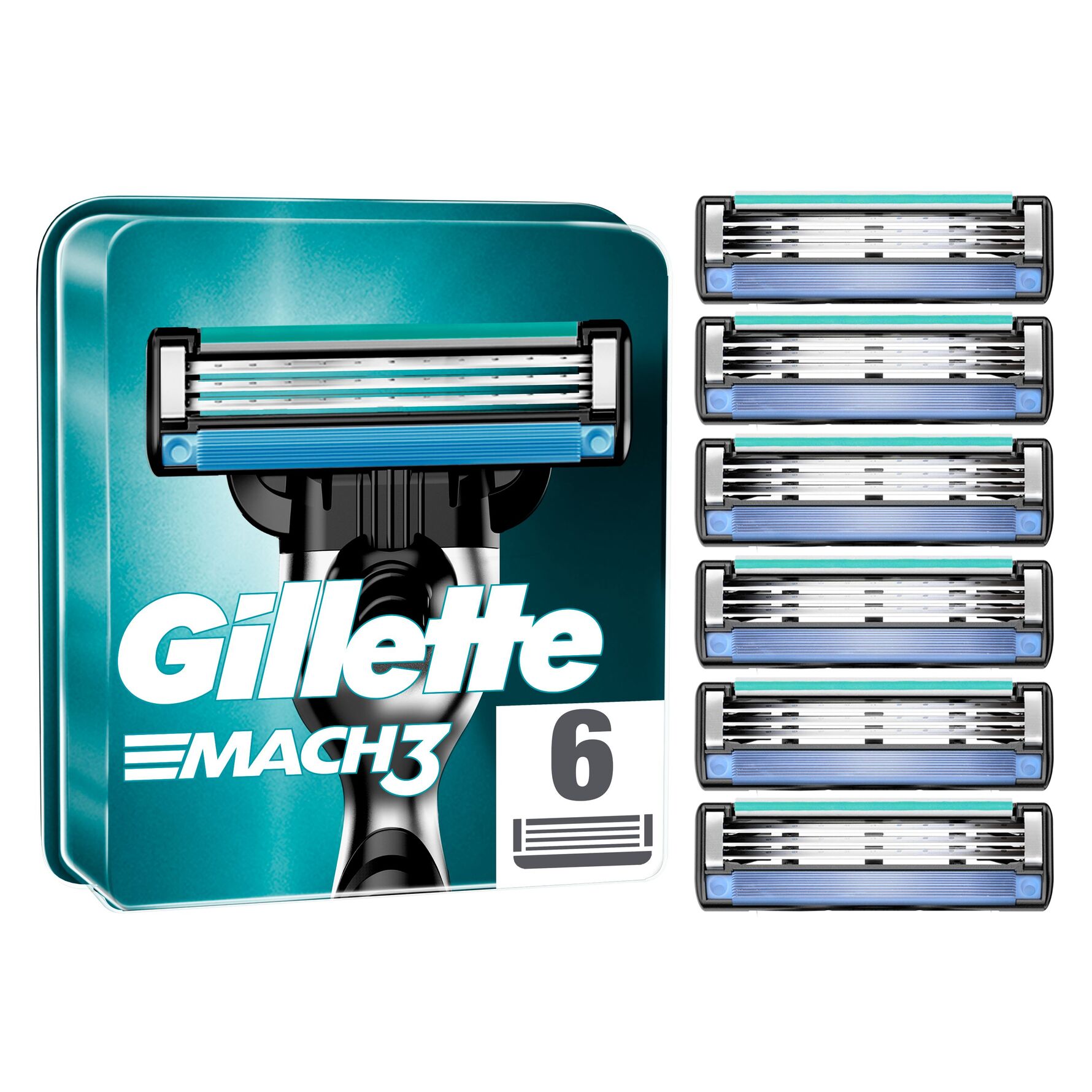 Køb Mach3 Base Barberblade 6ct fra Gillette - Matas