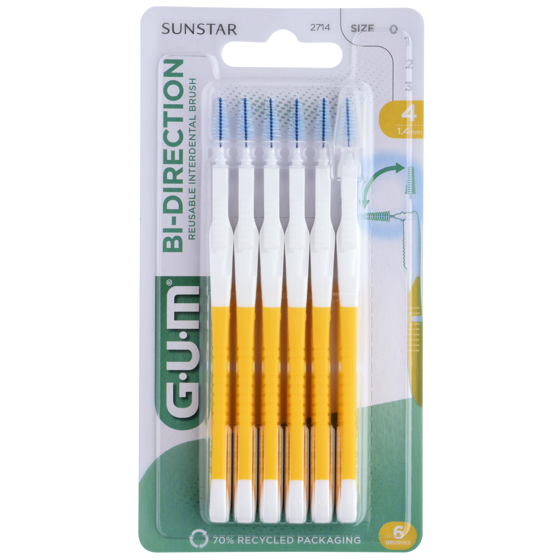 Køb Bi-Direction Mellemrumsbørste PHD 1,4/ISO 4 6 stk fra GUM - Matas