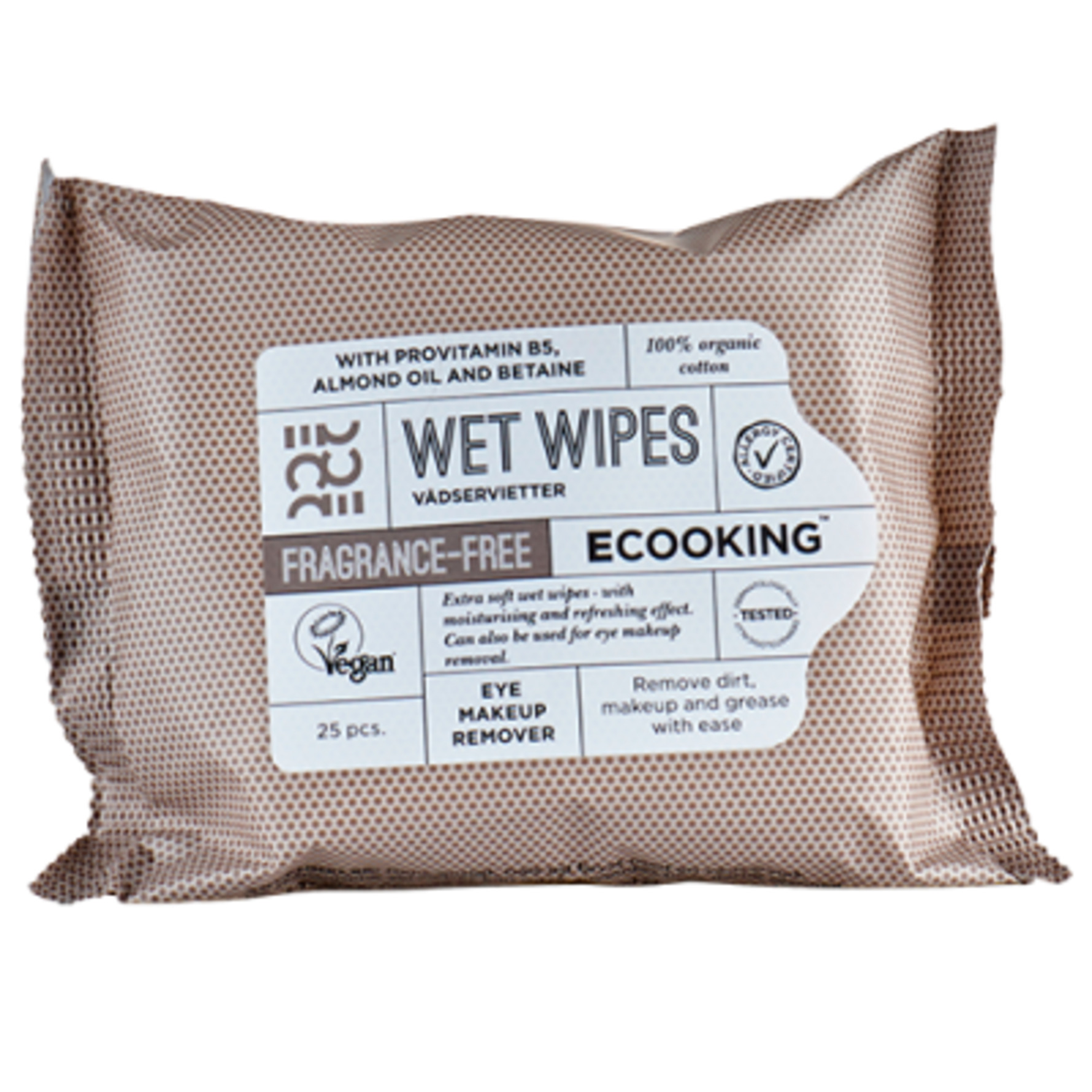 Køb Wet Wipes Fragrance Free 25 stk fra Ecooking - Matas