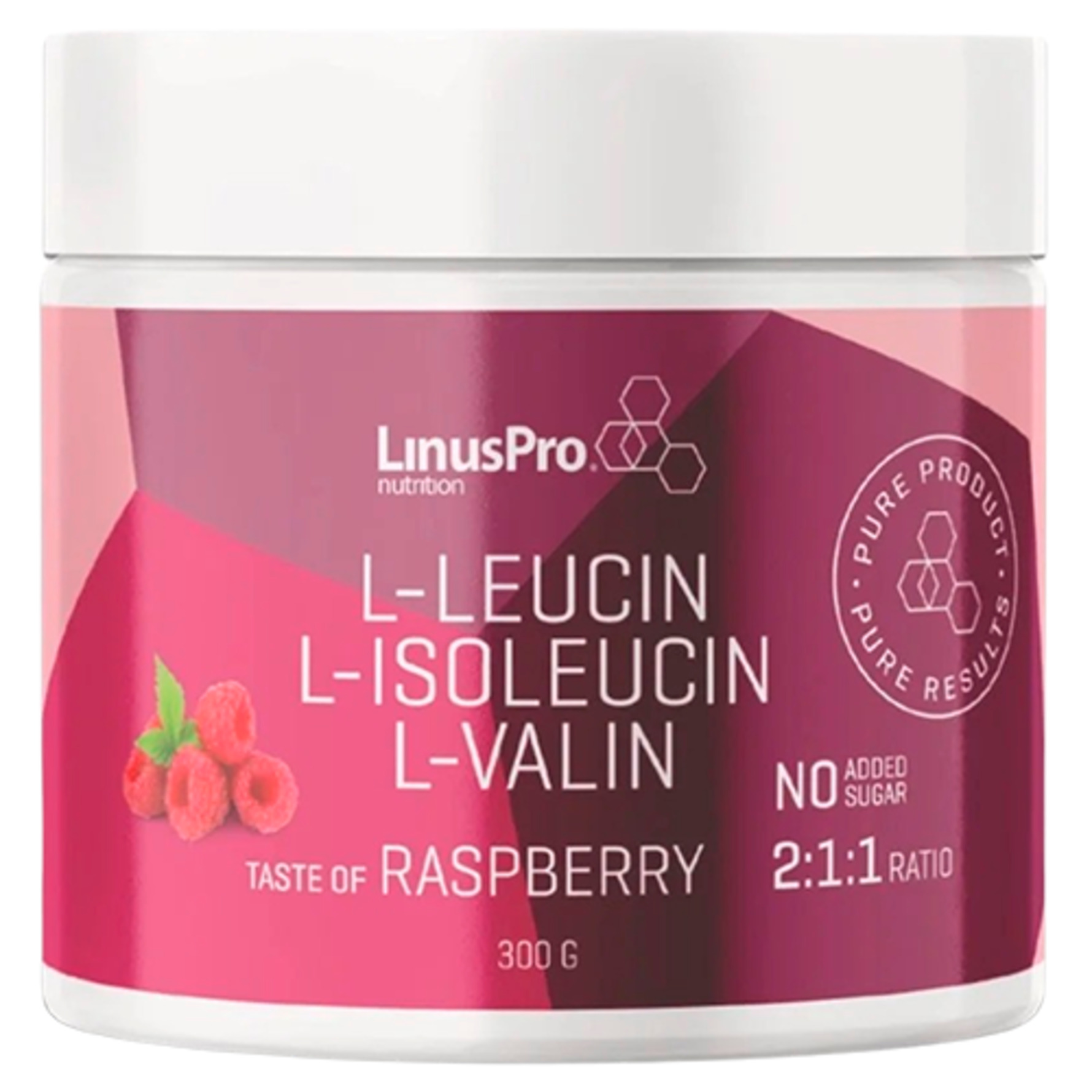 Køb L-leucin, L-isoleucin, L-valin Hindbær 300 g fra LinusPro Nutrition ...