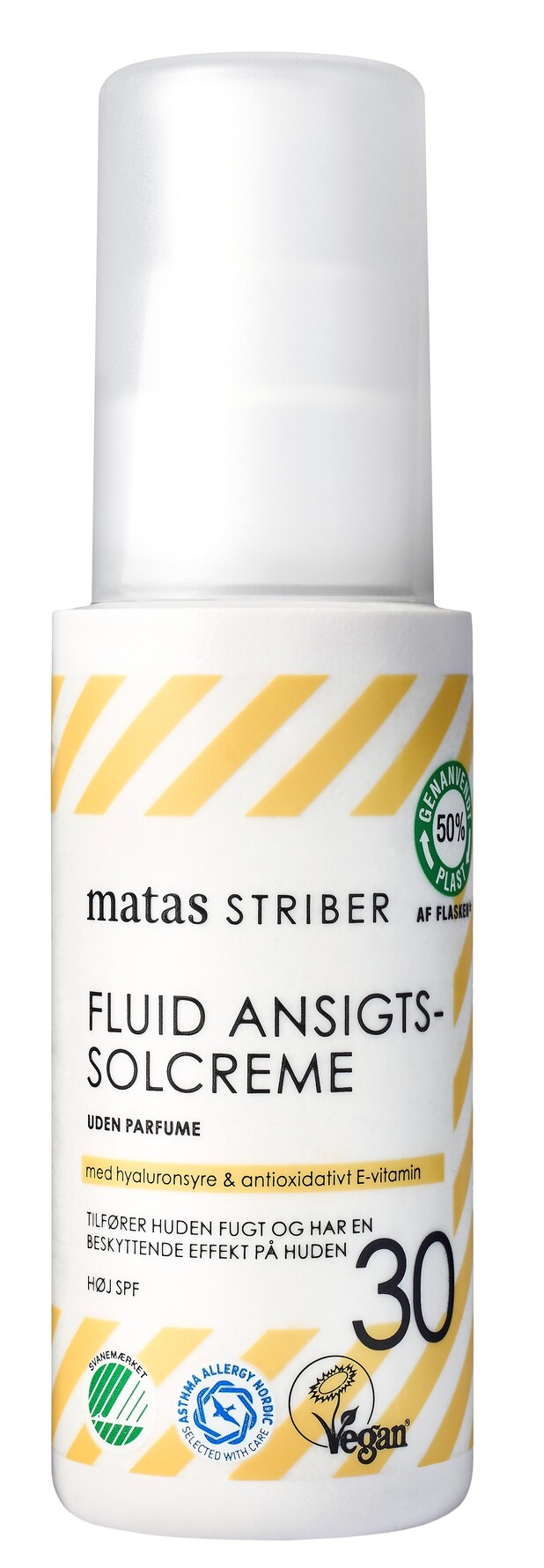 Køb Fluid Ansigtssolcreme SPF 30 Uden Parfume 50 ml fra Matas Striber ...