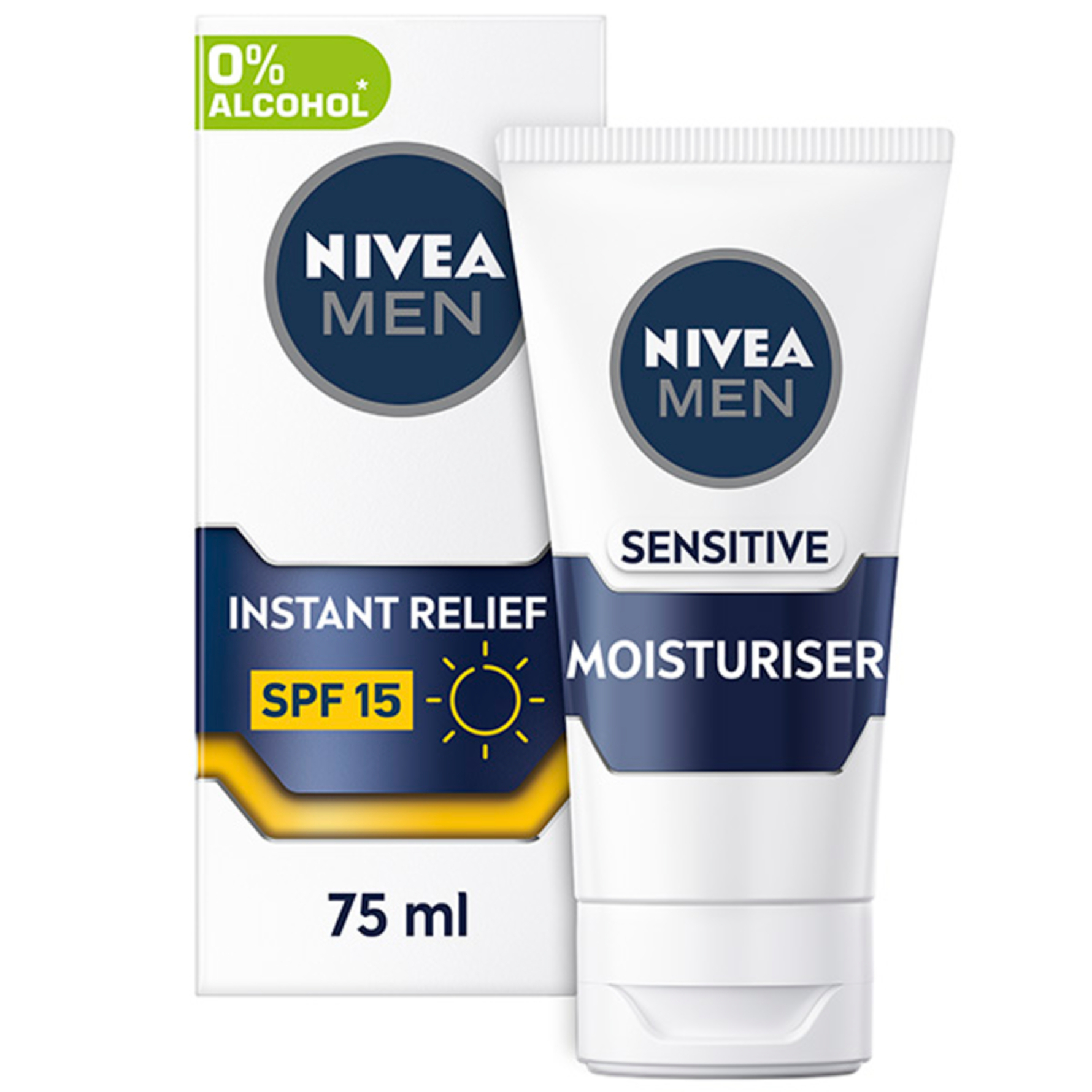 Køb Men Sensitive Face Moisturiser SPF 15 75 ml fra NIVEA - Matas