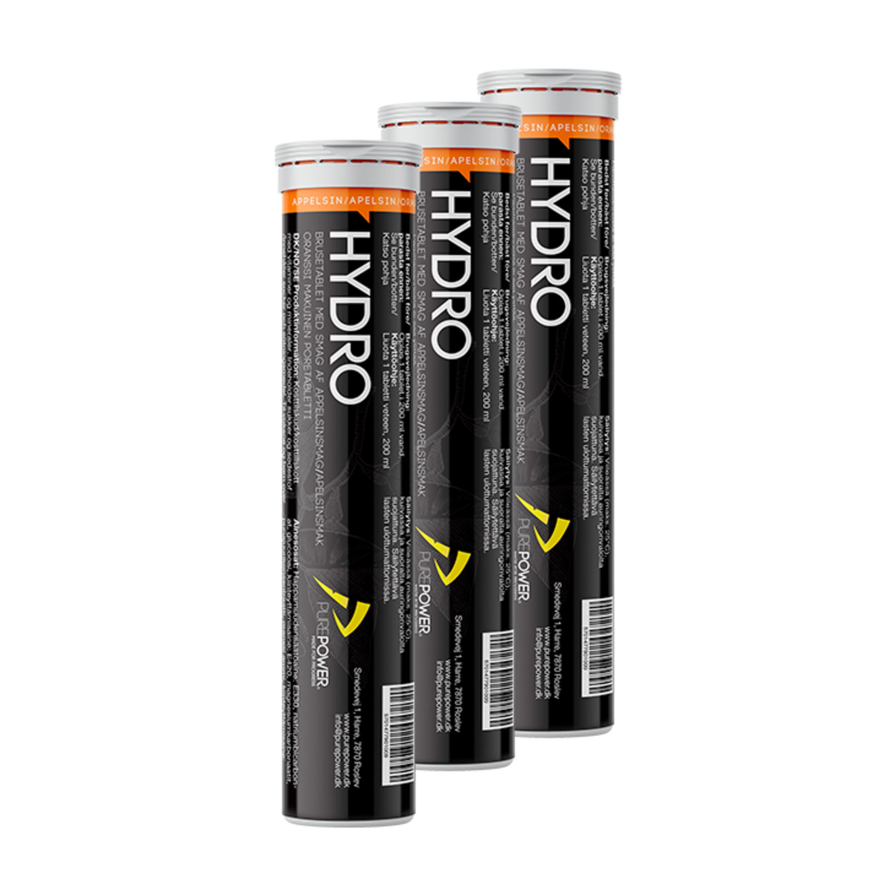 Køb Hydro 20 tabs 3-pak Appelsinsmag fra PurePower - Matas