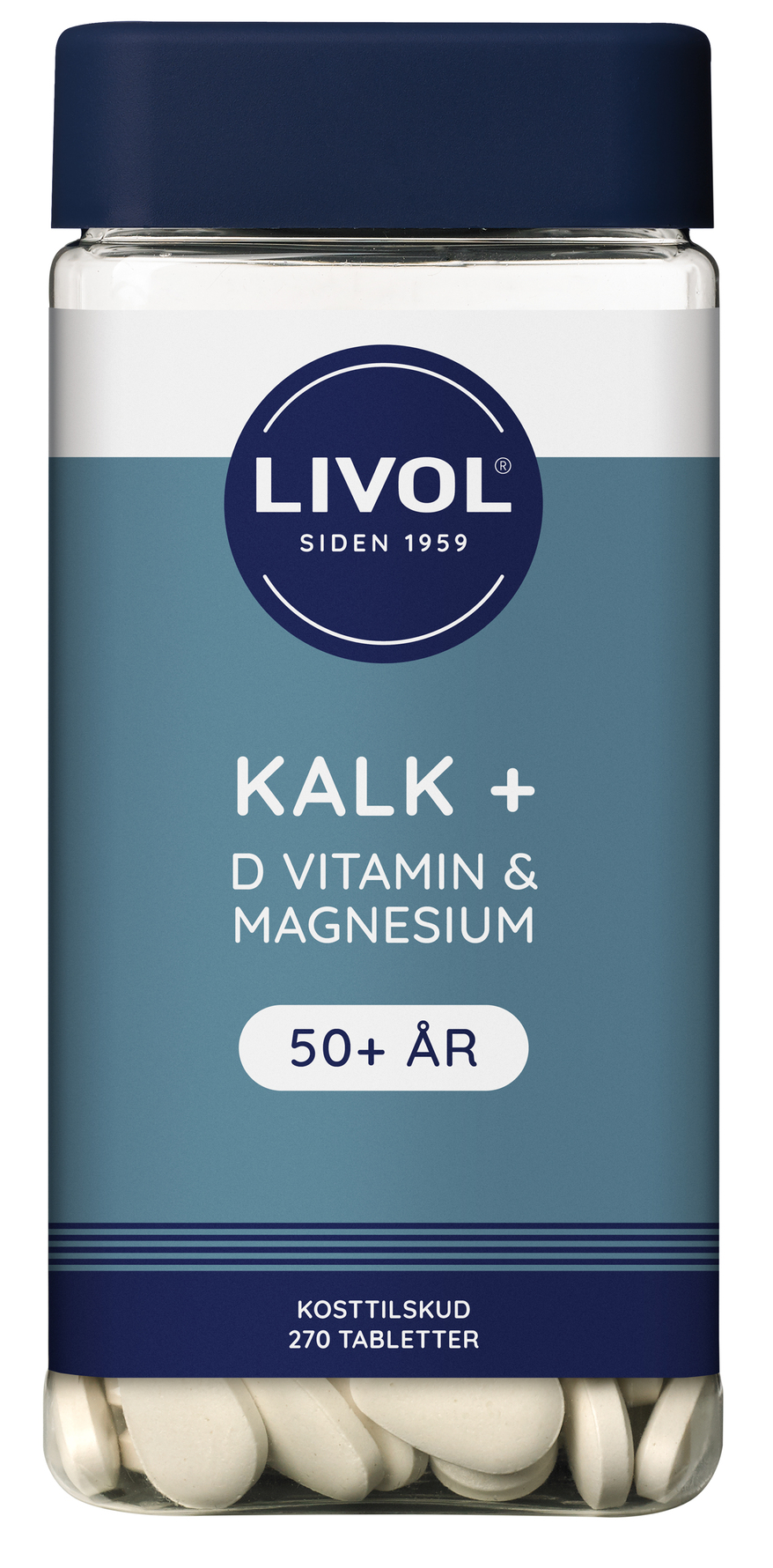 Køb Kalk + D Vitamin & Magnesium 50+ år 270 stk fra Livol - Matas