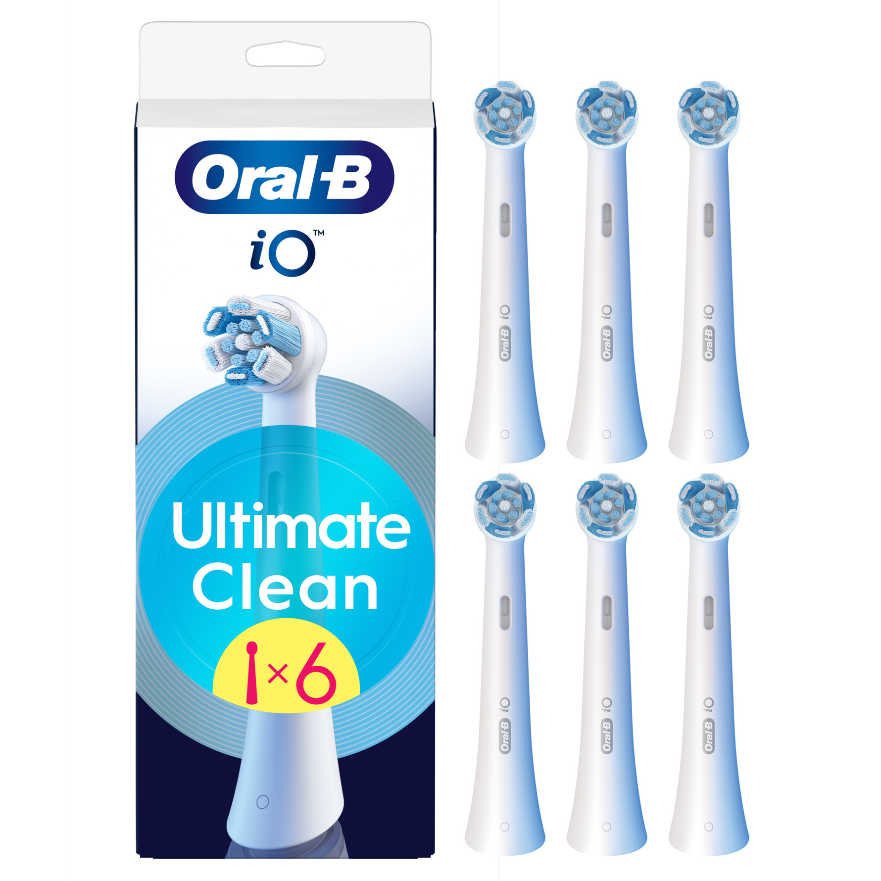 Køb iO Ultimate Clean Børstehoveder Hvid 6 stk fra Oral-B - Matas