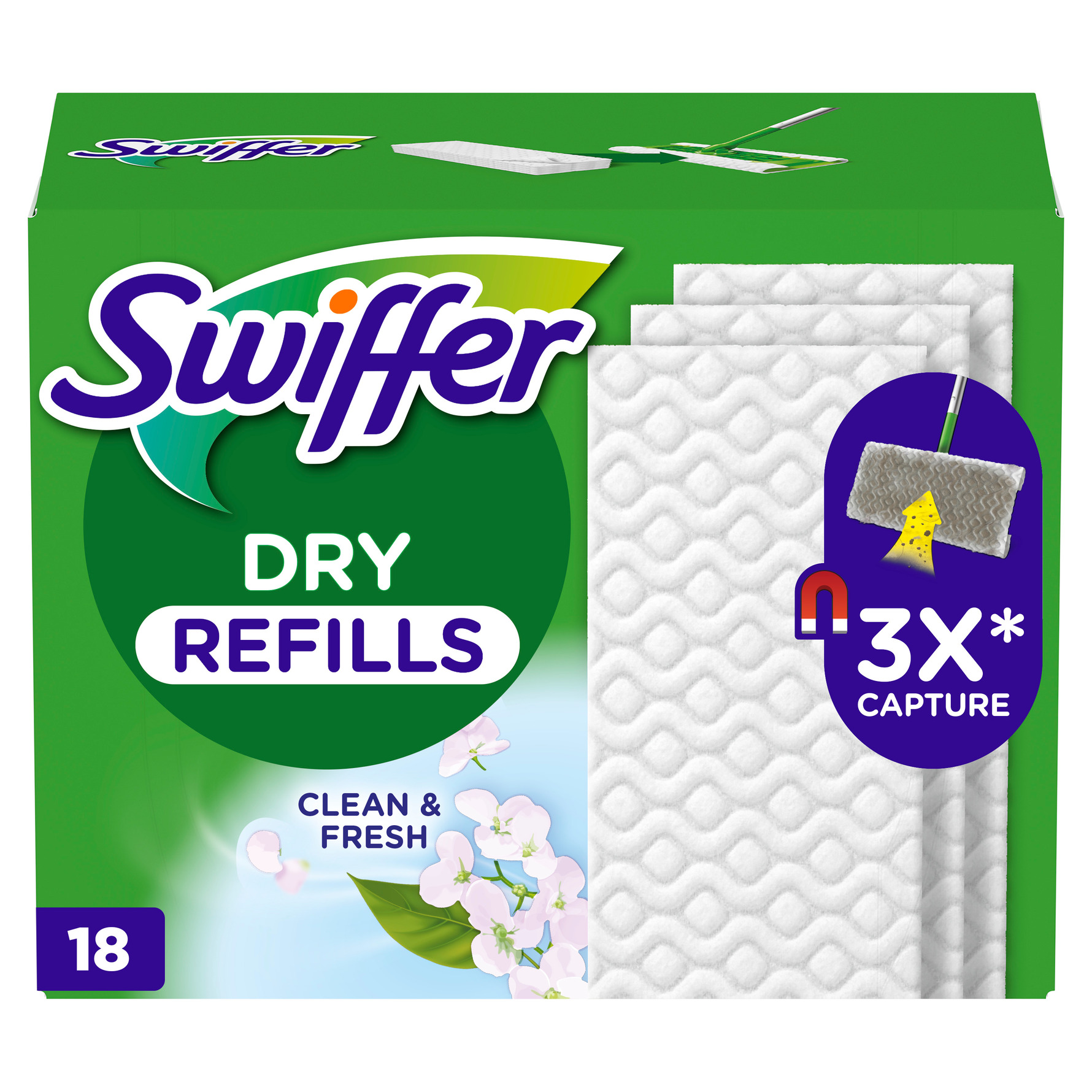 Køb Dry Refill 18ct Scented fra Swiffer - Matas