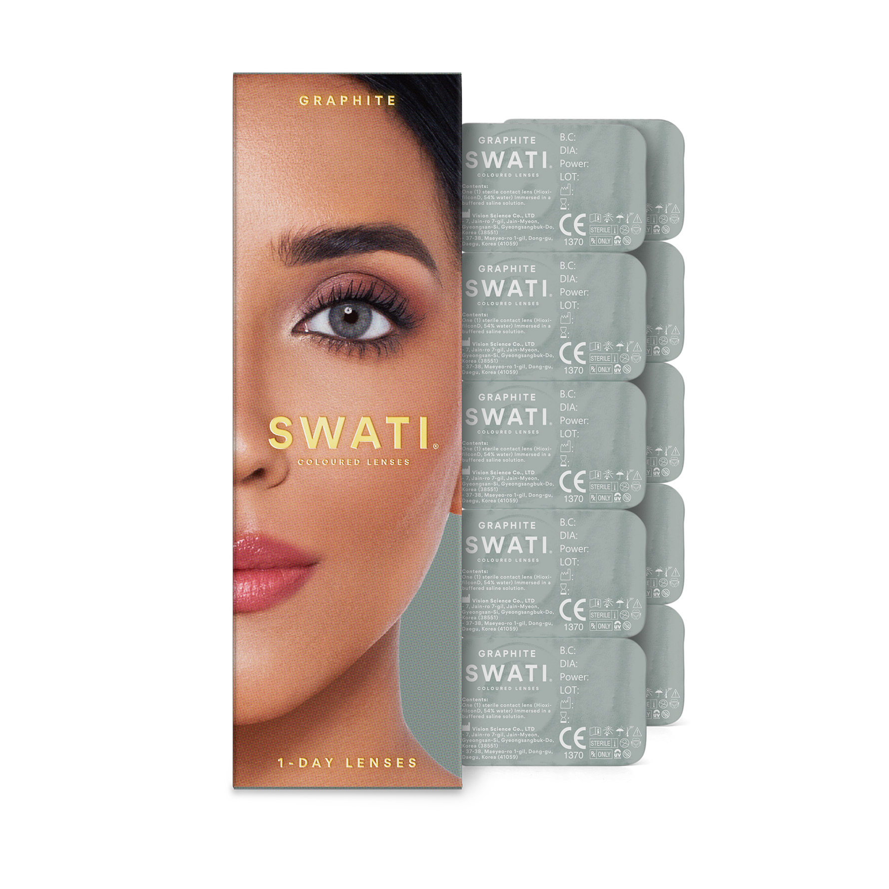 Kjøp Coloured Lenses Graphite 1-Day Lenses - SWATI Cosmetics - KICKS