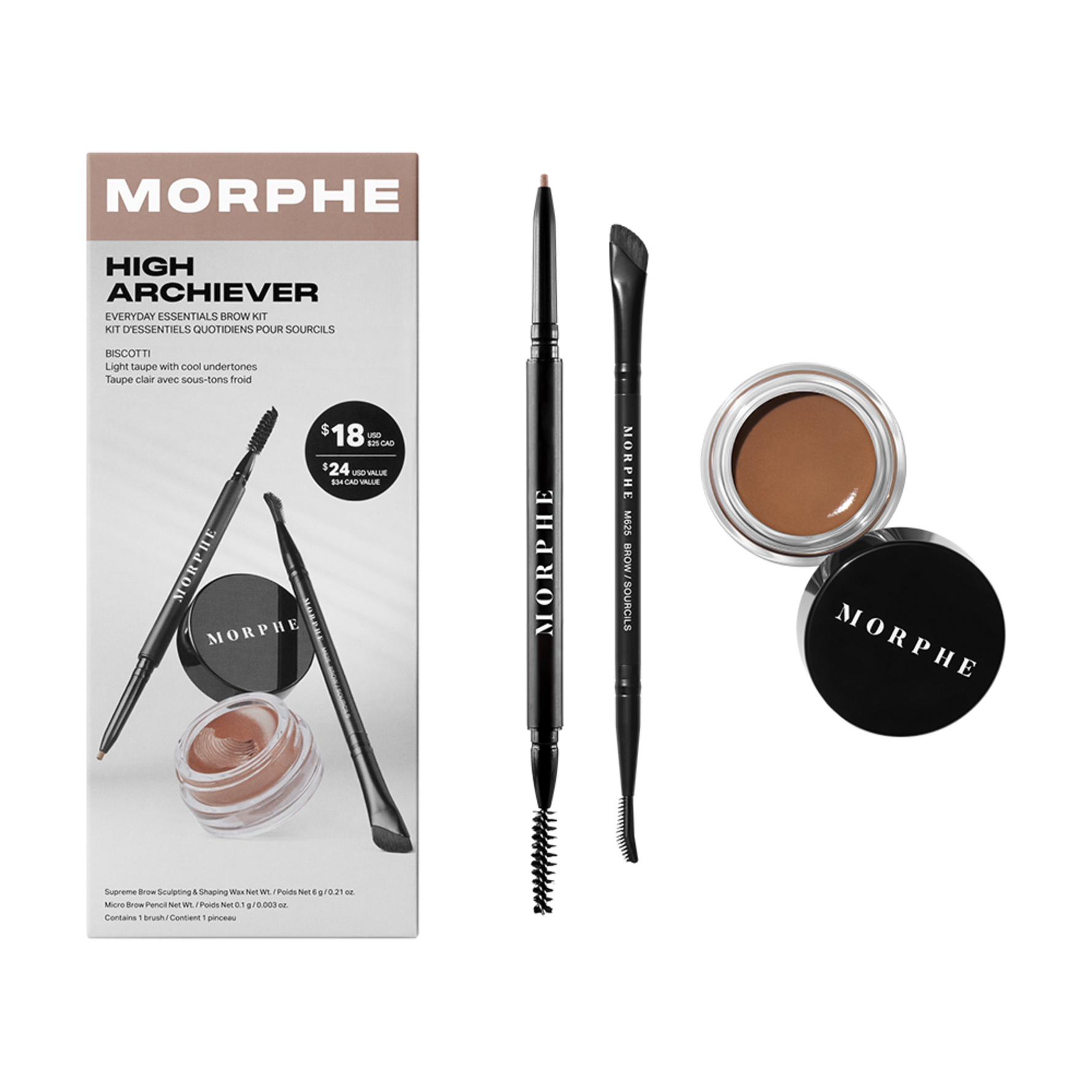Köp High Archiever Everyday Essentials Brow Kit Biscotti - Morphe - KICKS