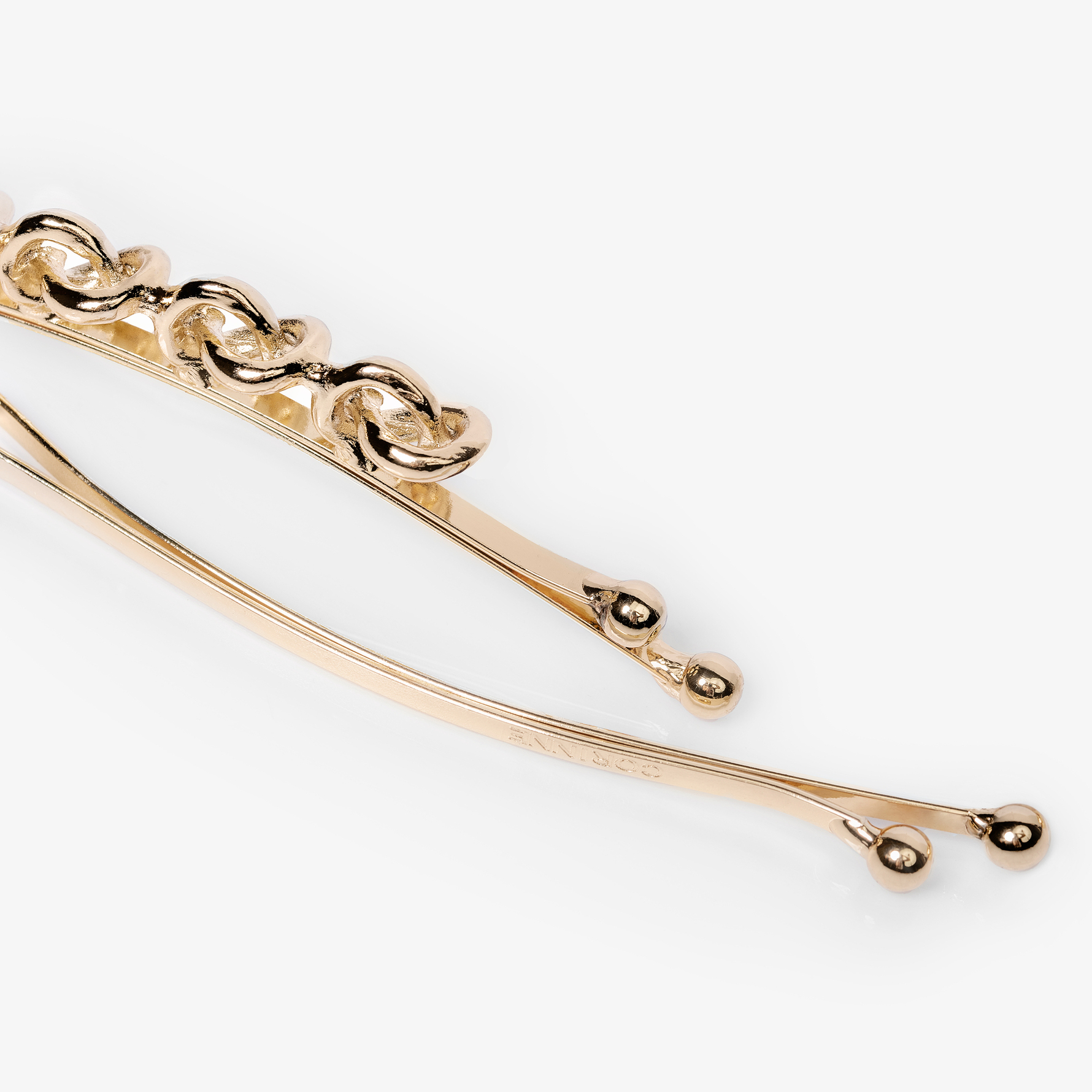 Kjøp Hair Slider 5 Knots & Plain 2-Pack Gold - Corinne - KICKS