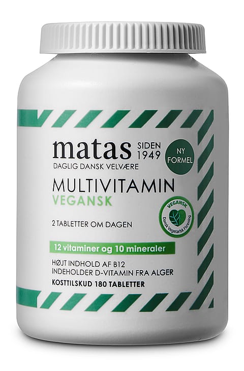 Køb Multivitamin Vegansk 180 tabl. fra Matas Striber - Matas