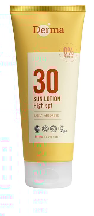 Køb Sollotion Høj SPF 30 200 ml fra Derma - Matas