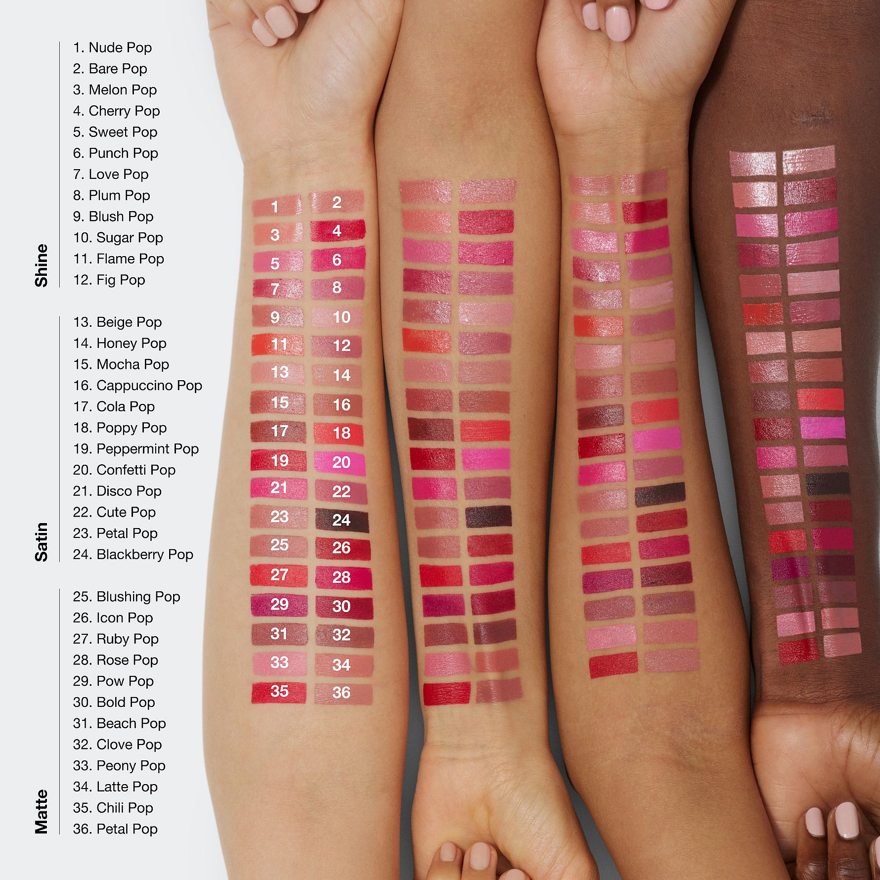 Køb Pop Longwear Lipstick Satin Peppermint Pop fra Clinique - Matas