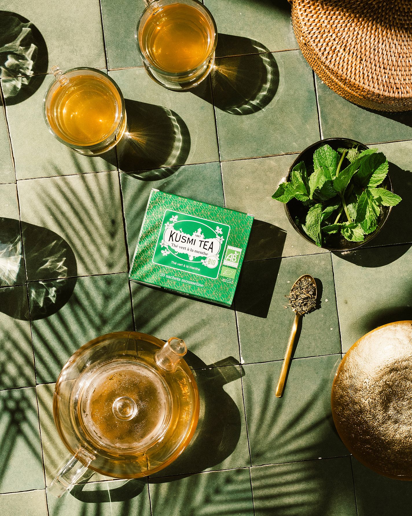 Køb Organic Spearmint green tea 40 g fra Kusmi Tea - Matas