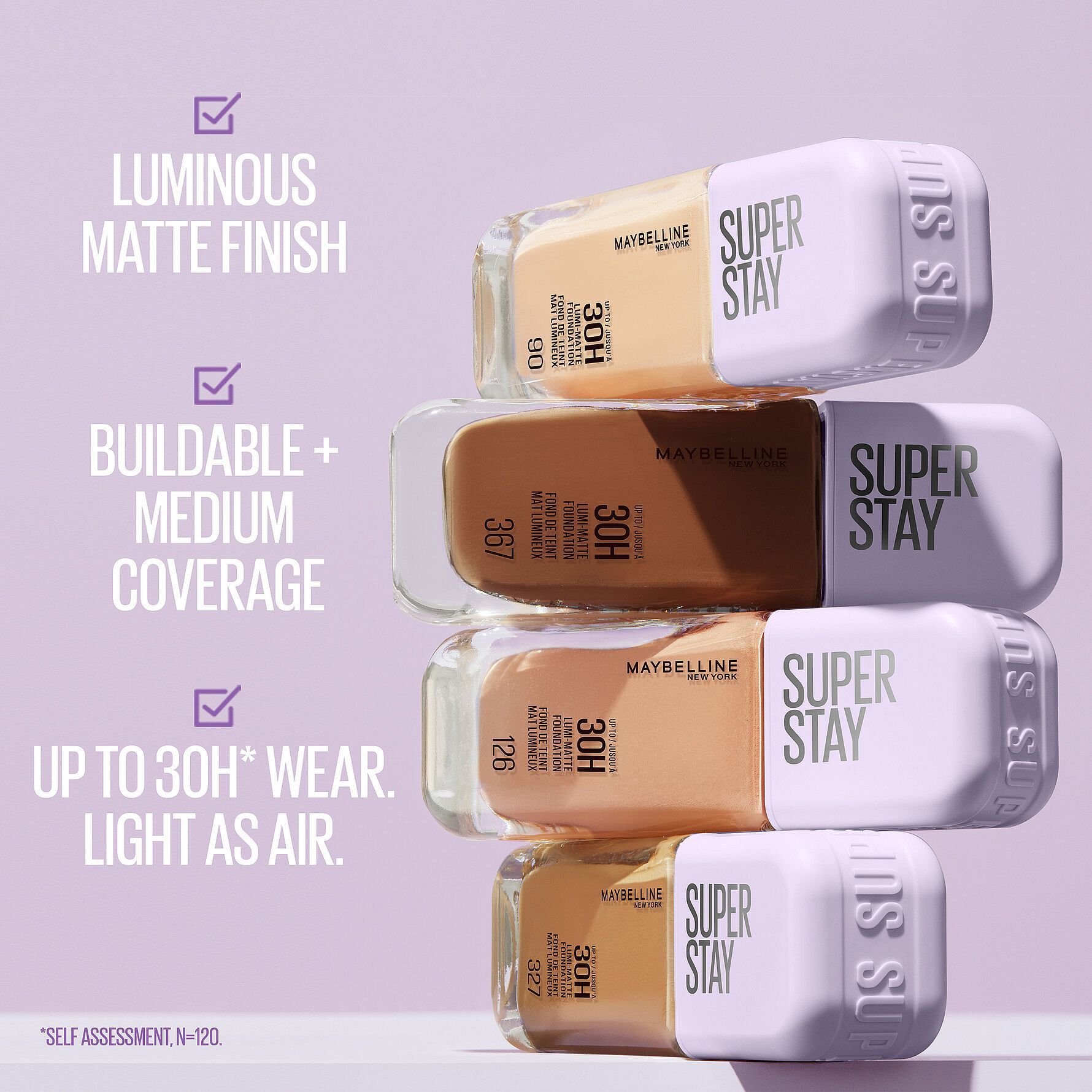 Køb Superstay Lumi Matte Foundation 96 fra Maybelline New York - Matas