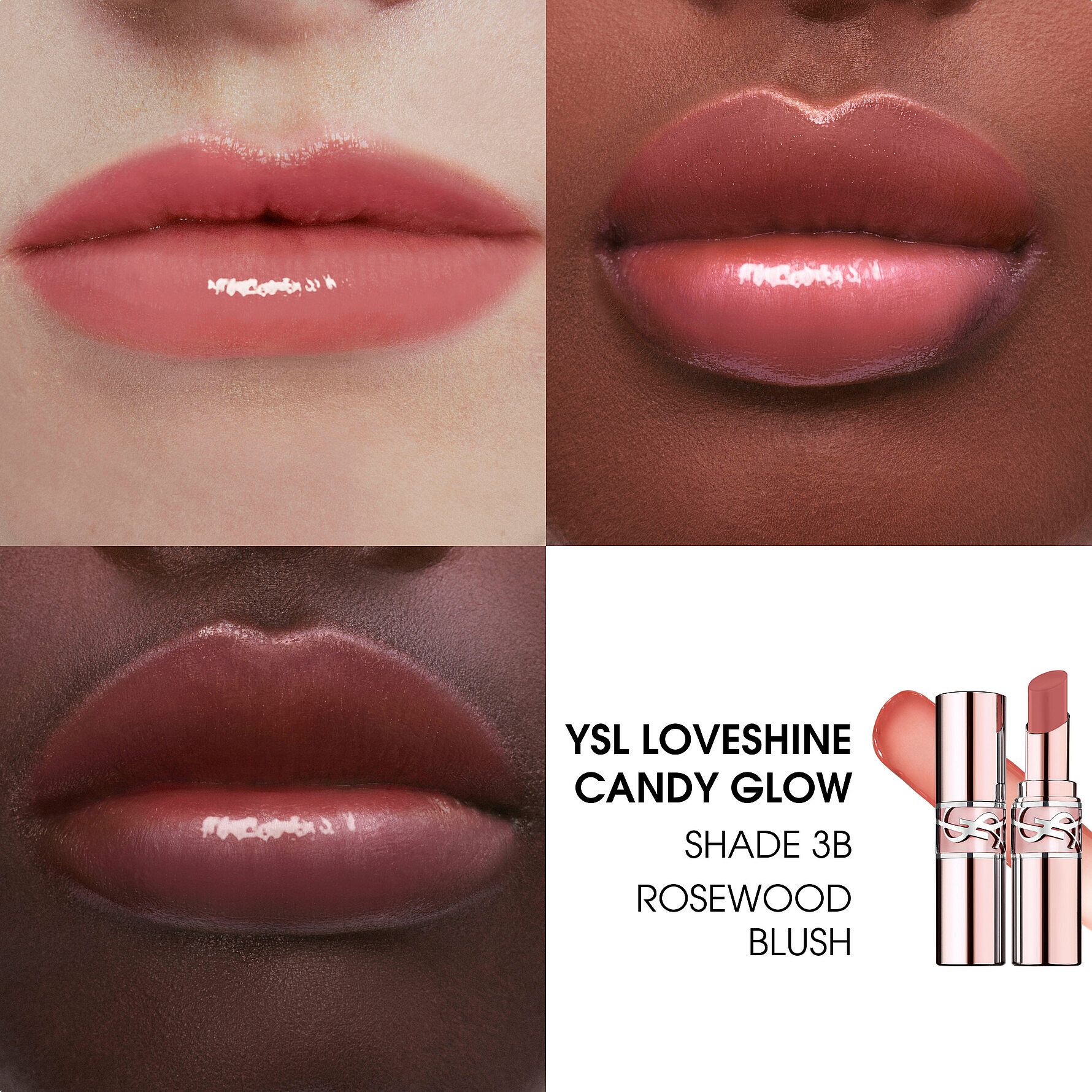 Køb YSL Loveshine Candy Glow Tinted Lip Balm 3B Rosewood Blush fra Yves ...