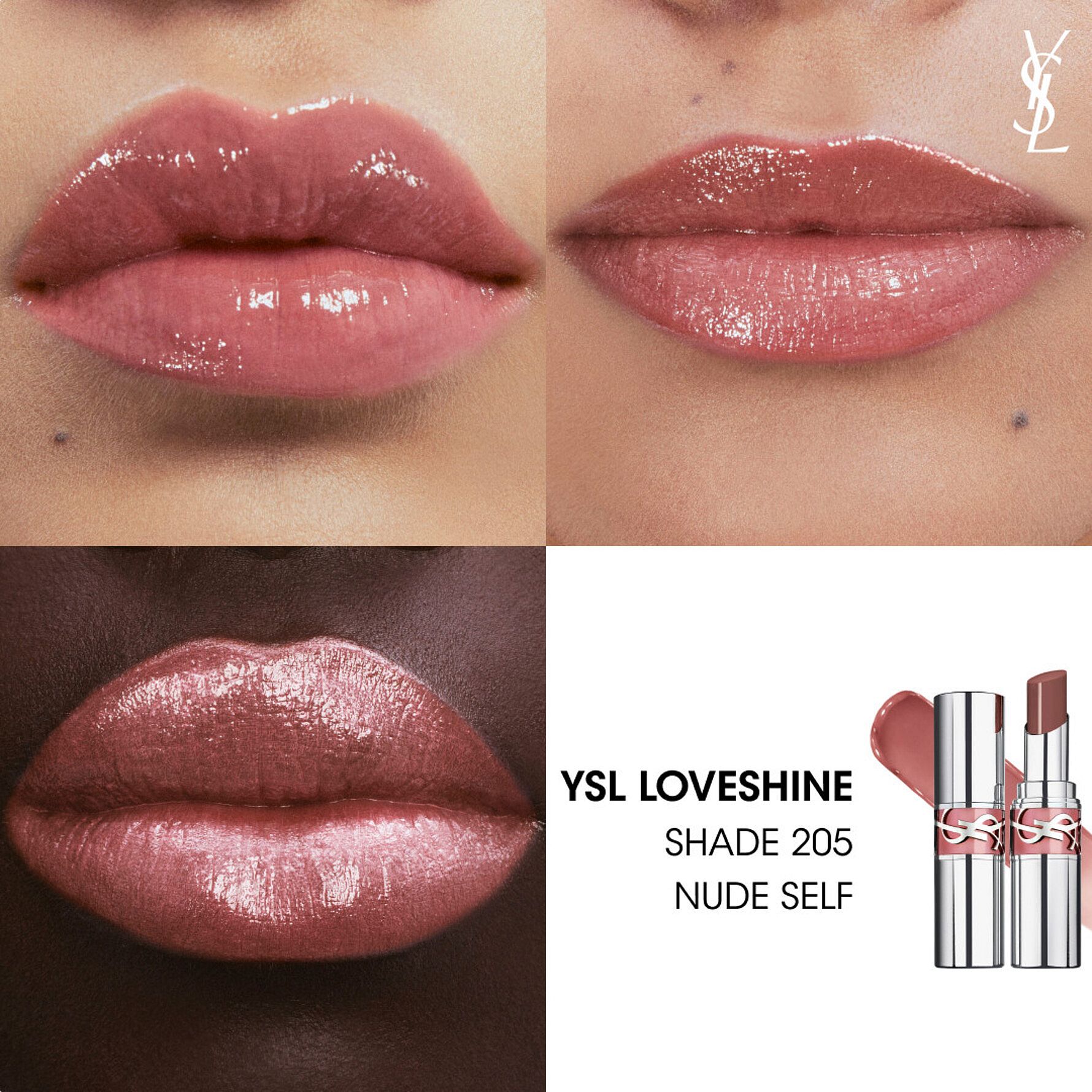 Køb YSL Loveshine Wet Shine Lipstick 205 Nude Shelf fra Yves Saint ...