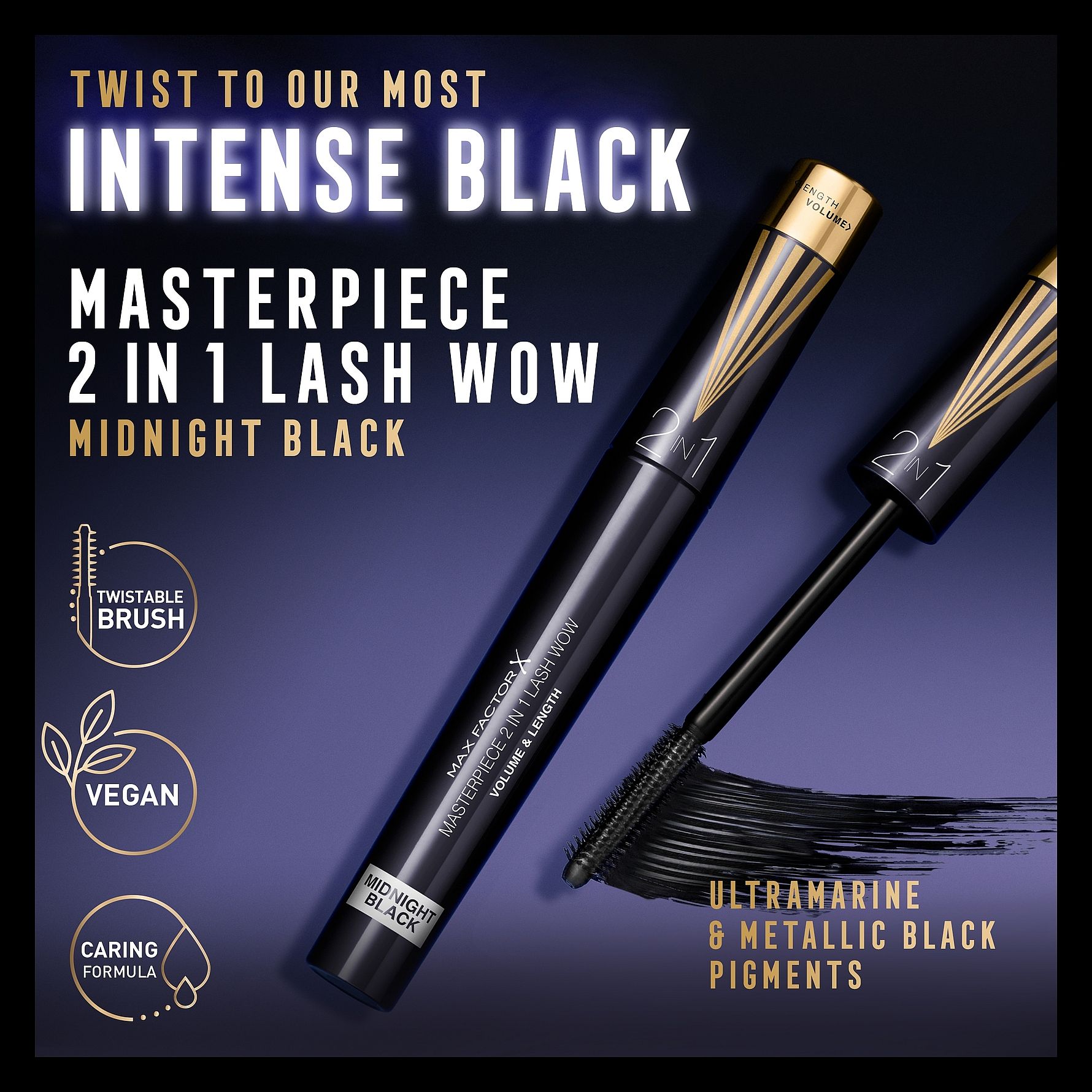 Køb Masterpiece 2 In 1 Lash Wow Mascara Midnight Black fra Max Factor ...