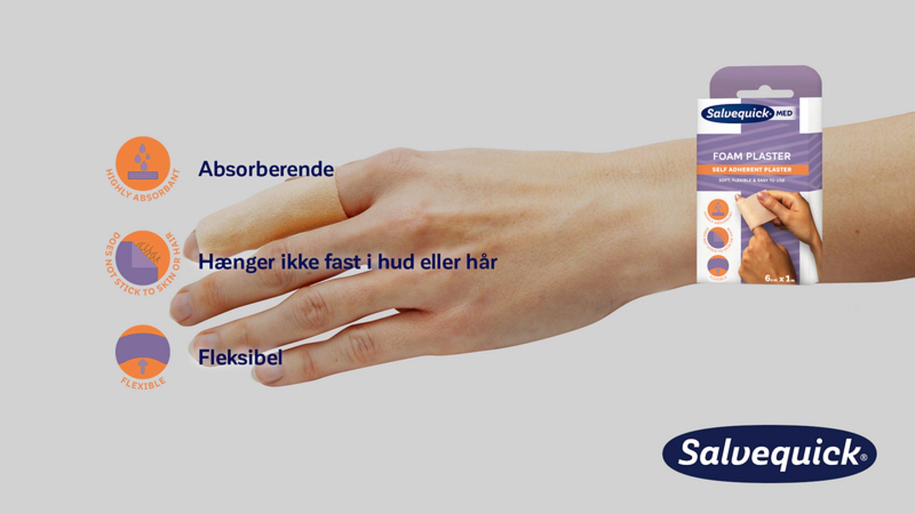 Køb Universal Foam Plaster 6 cm x 1 meter fra Salvequick - Matas