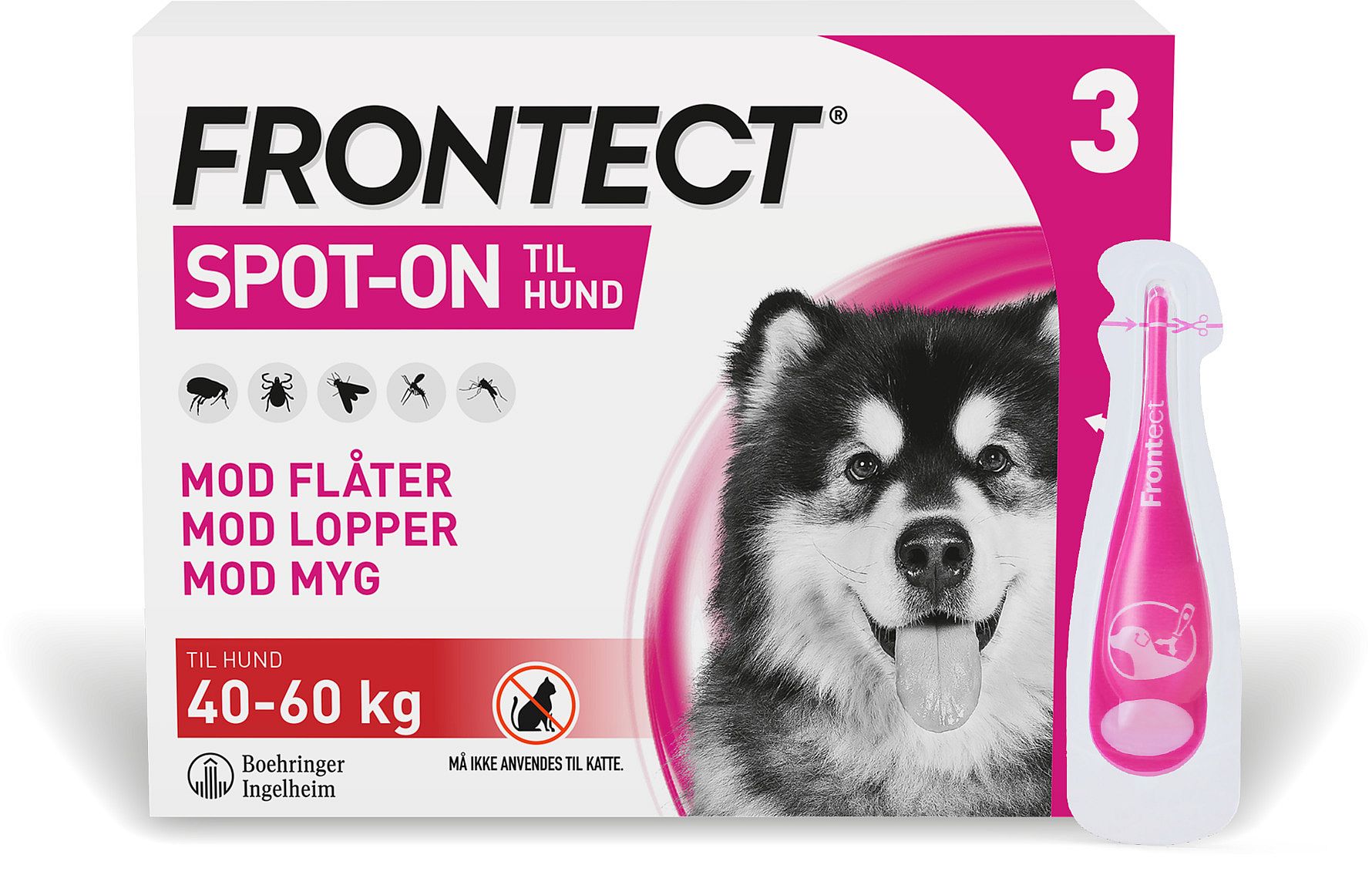 Køb Frontect spot-on, opløsning til hund 40-60 kg 3 stk. fra Frontect ...
